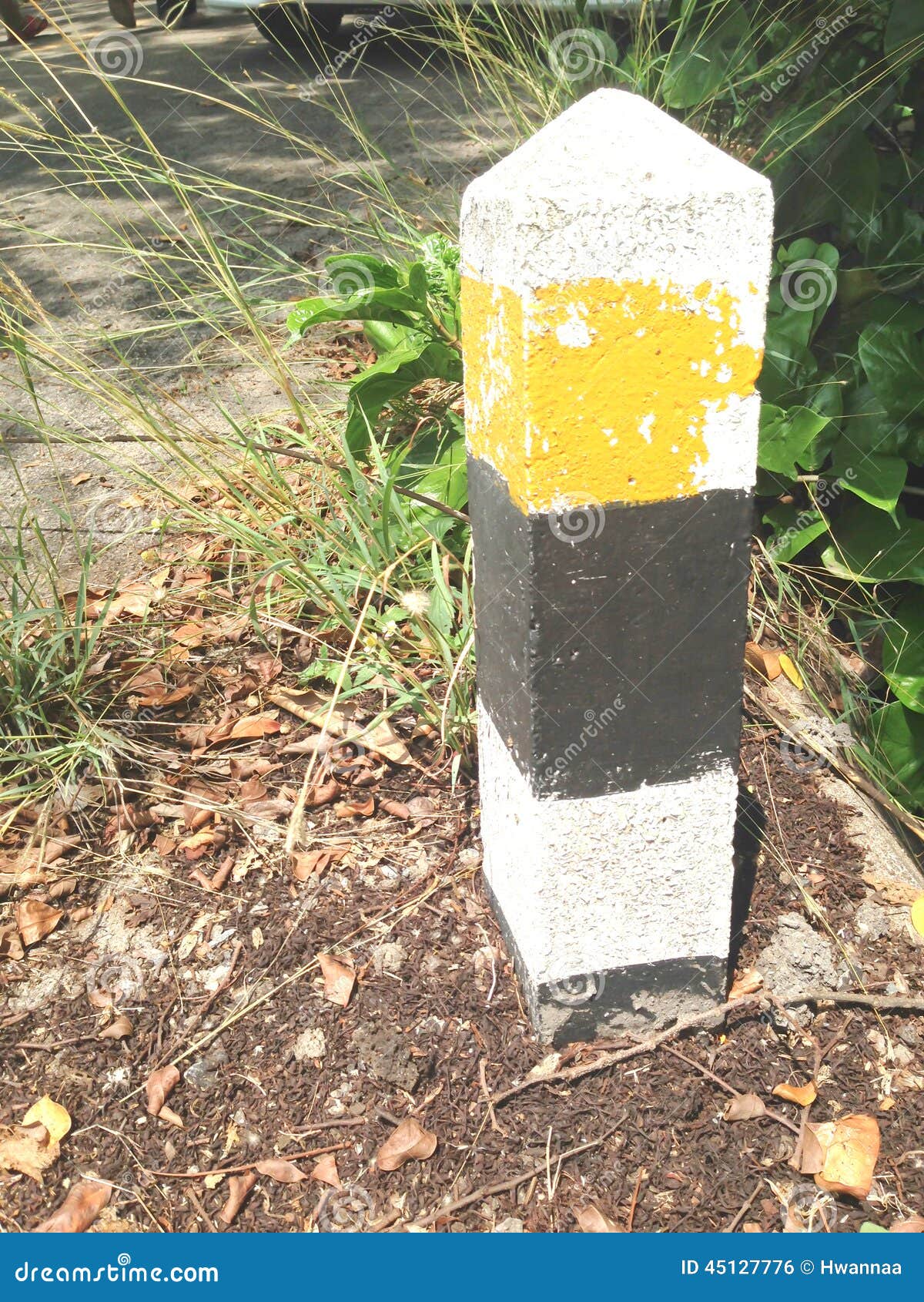 Milestone stock photo. Image of roadside, road, milepost - 45127776