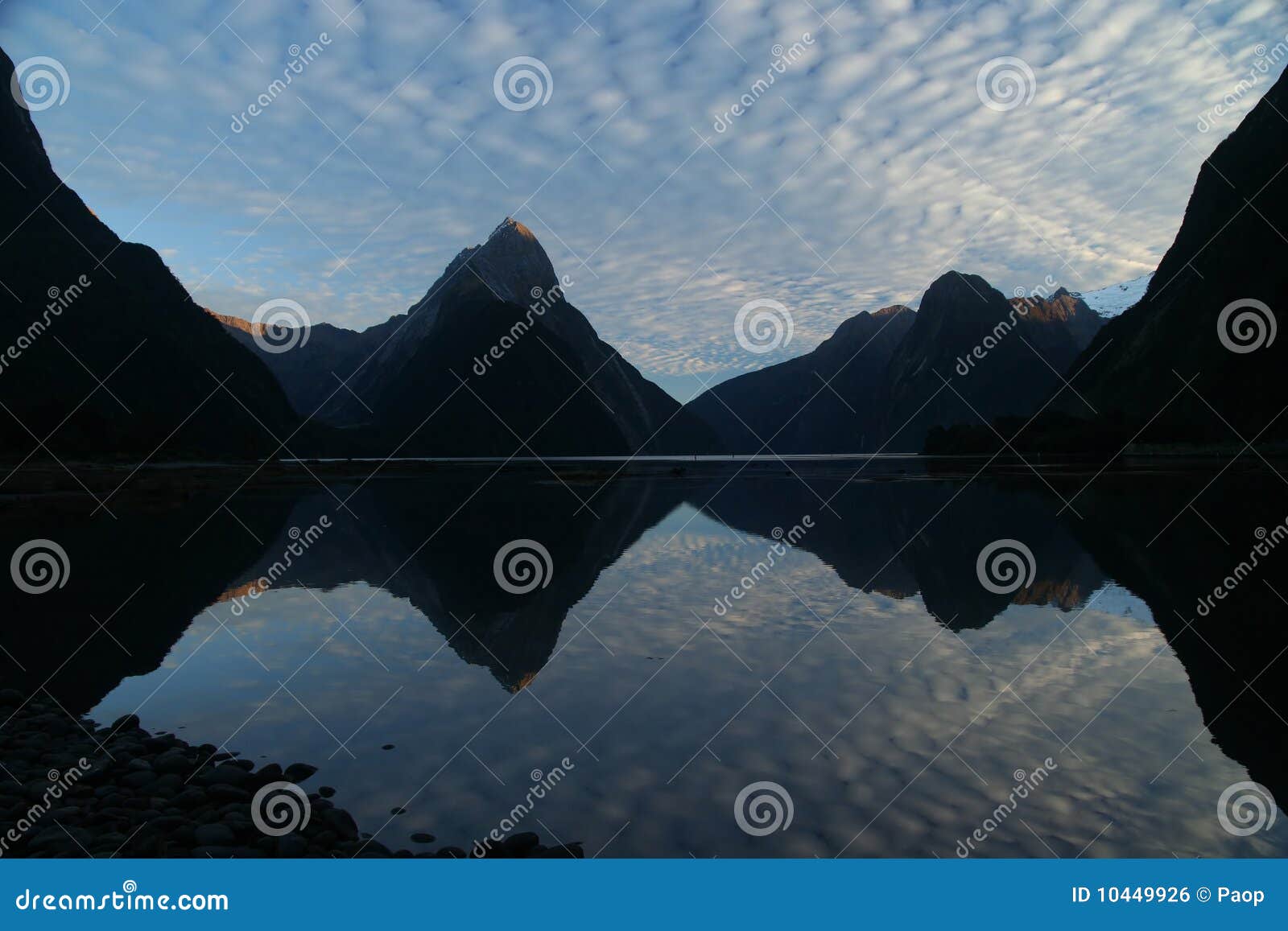 Milford Sound stock photo. Image of peak, fiord, island - 10449926
