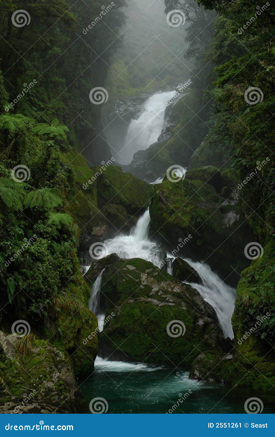 Milford Track waterfall stock image. Image of soothing - 2551261