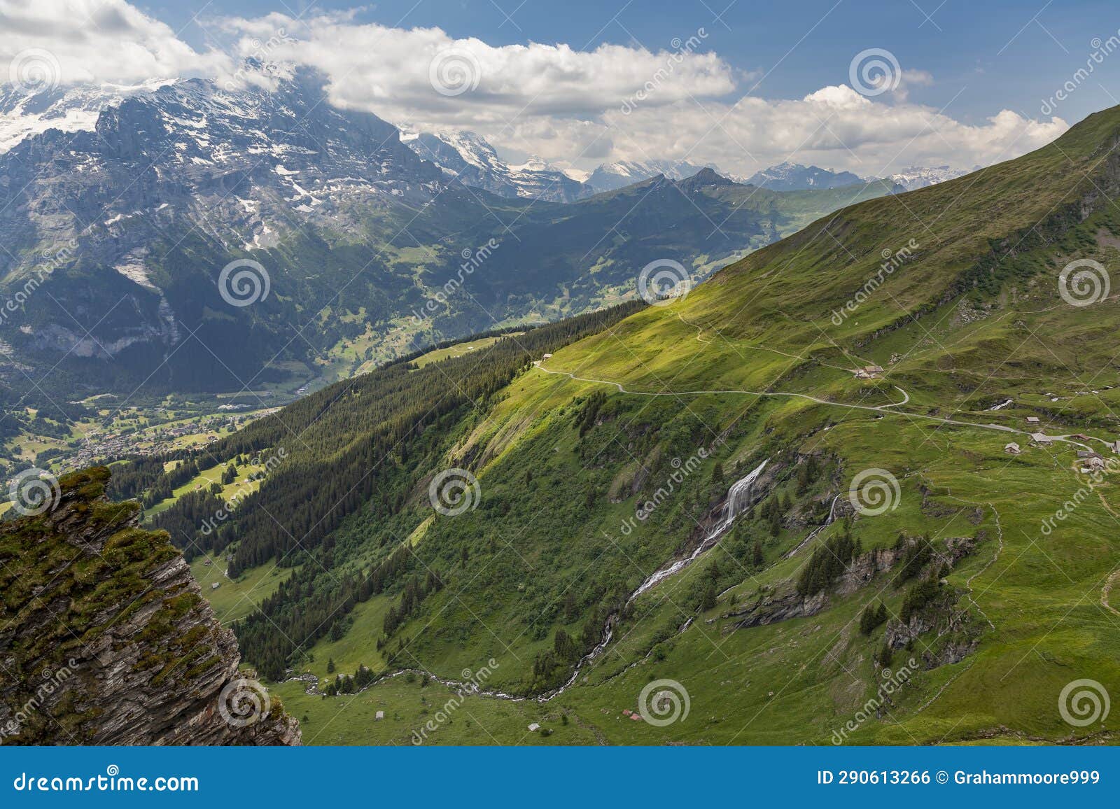 Milibach Waterfall Above Grindelwald Stock Photo - Image of grindelwald ...