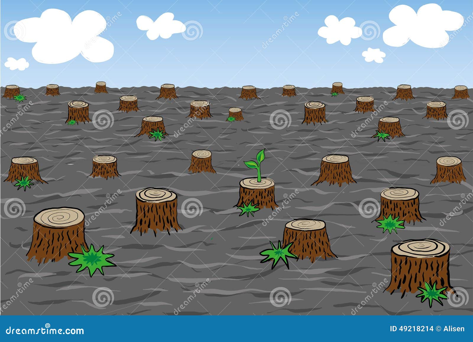 Milieuprobleem Van Ontbossing Vector Illustratie - Illustration of ...