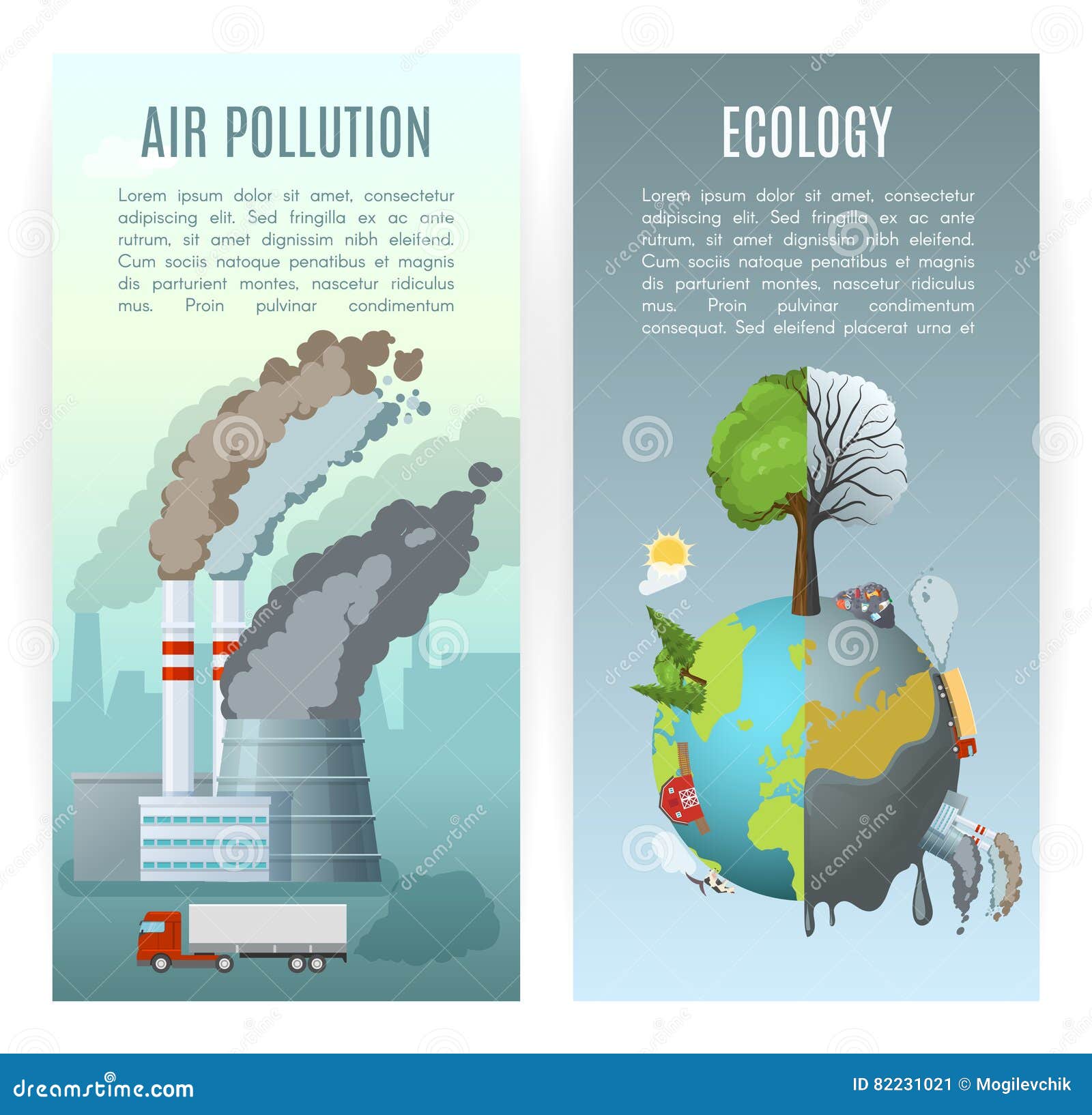 Milieuvervuiling Verticale Banners Vector Illustratie - Illustration of ...