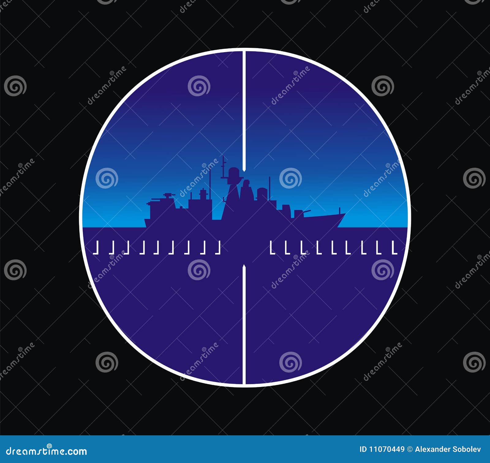 Militair Schip in Het Overzees: Beeld in Gezicht Van Peris Vector ...