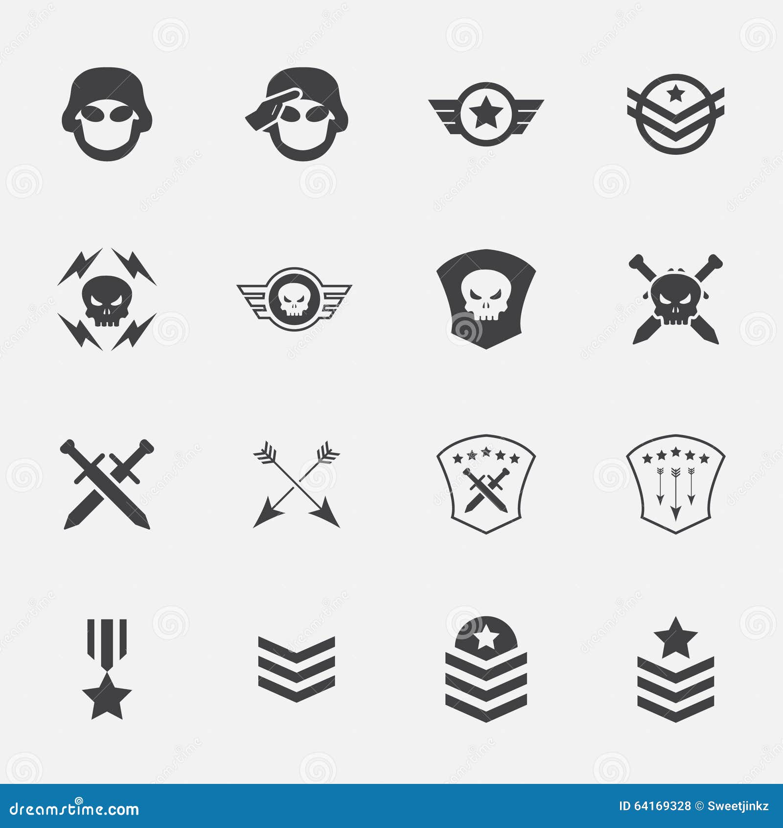 Militaire Symboolpictogrammen Vector Illustratie Vector Illustratie ...