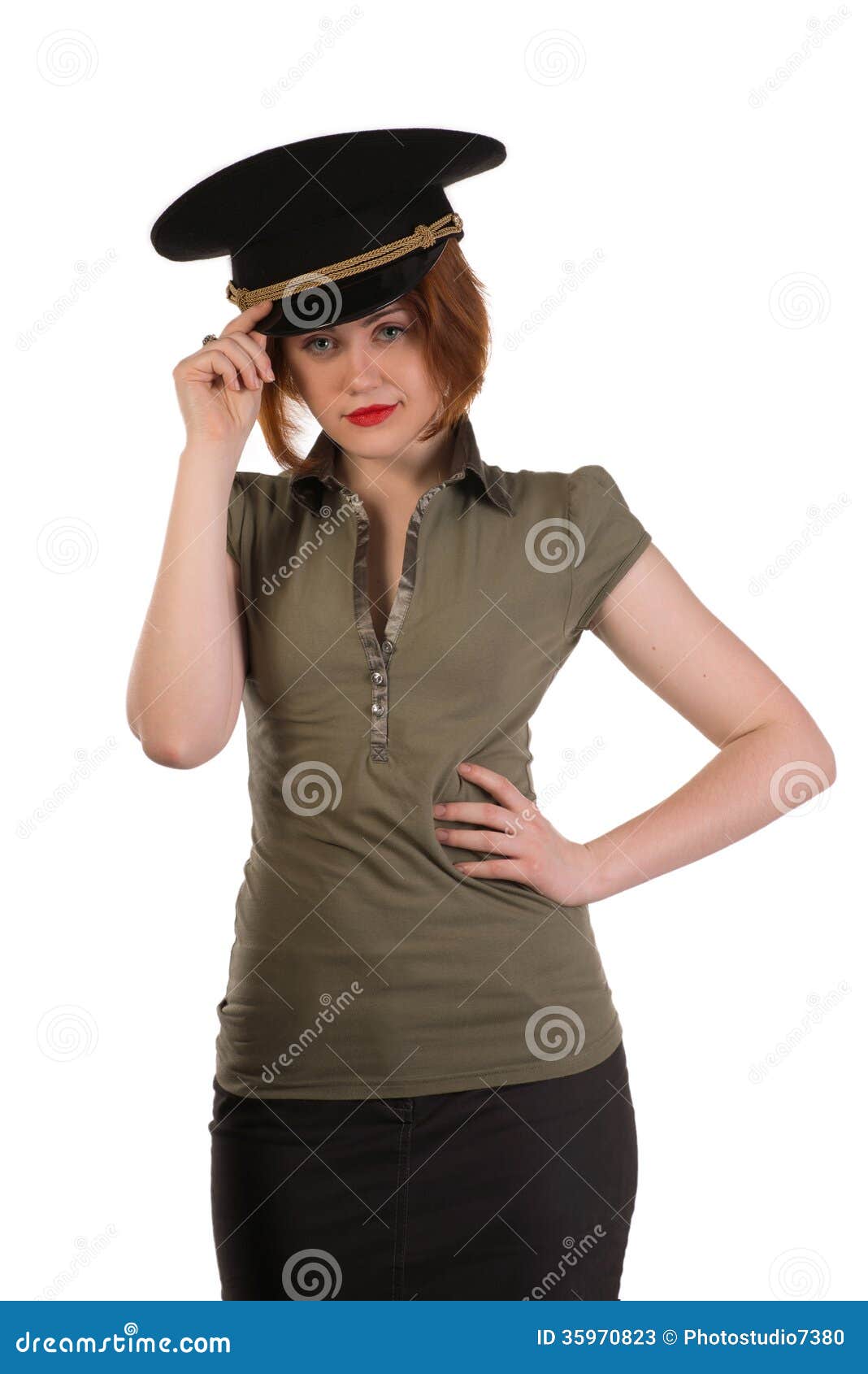 Militant girl stock image. Image of retro, dress, military - 35970823