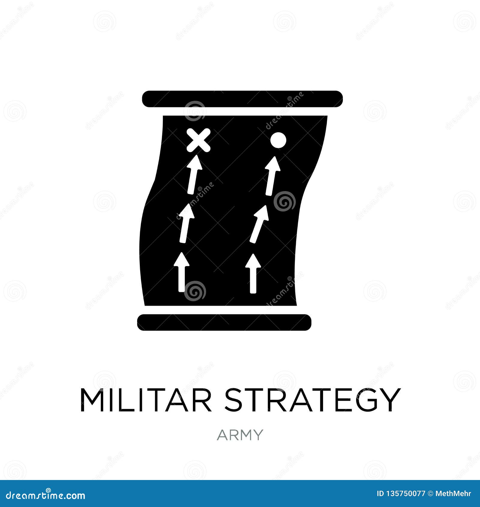 Militar Strategy Icon in Trendy Design Style. Militar Strategy Icon ...