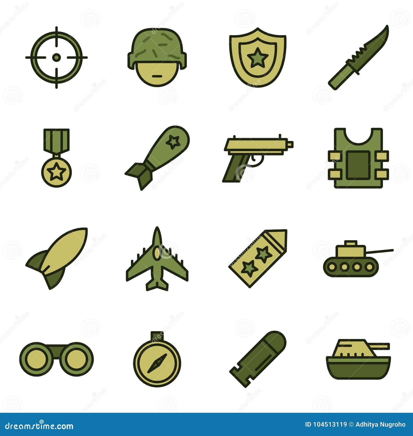Militares E Iconos De La Guerra Ilustración del Vector - Ilustración de ...