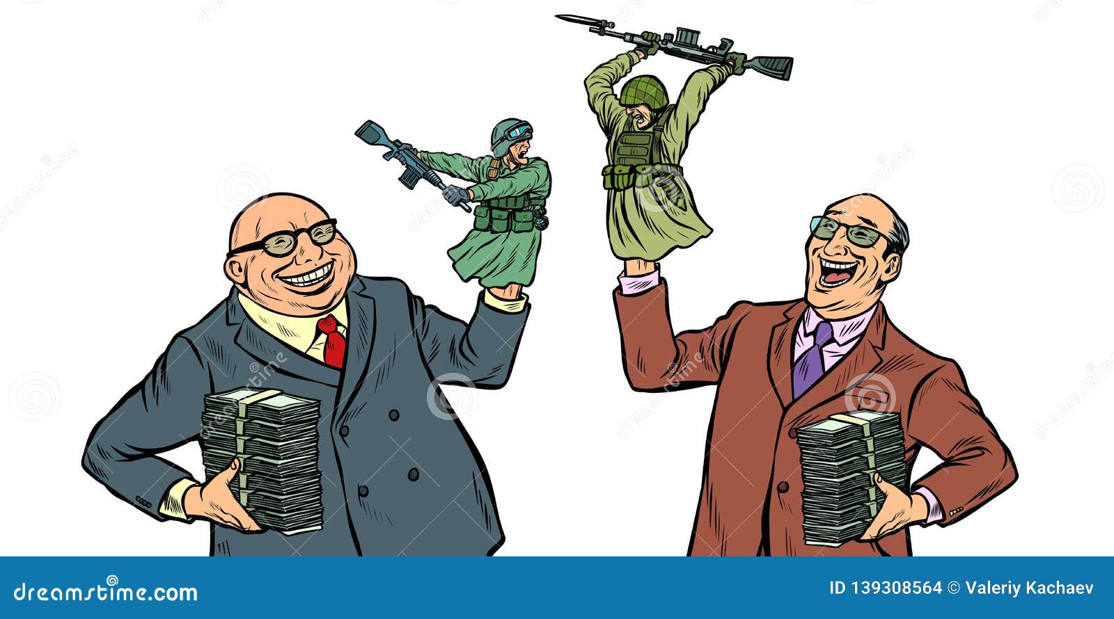 Militarism Concept. A Man With Missiles And Weapons Cartoon Vector ...