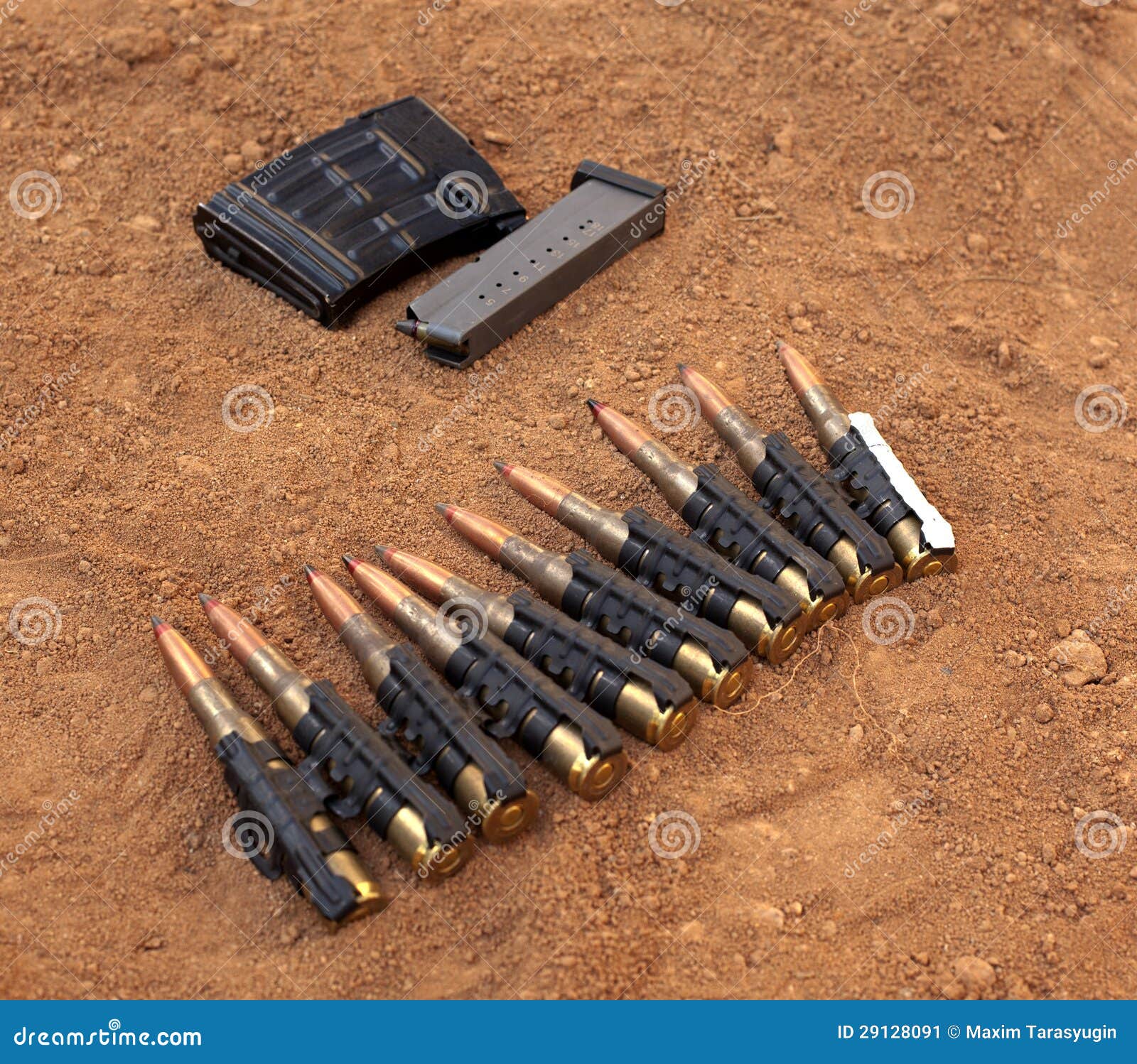 Military stock image. Image of cartridge, bullets, sand - 29128091