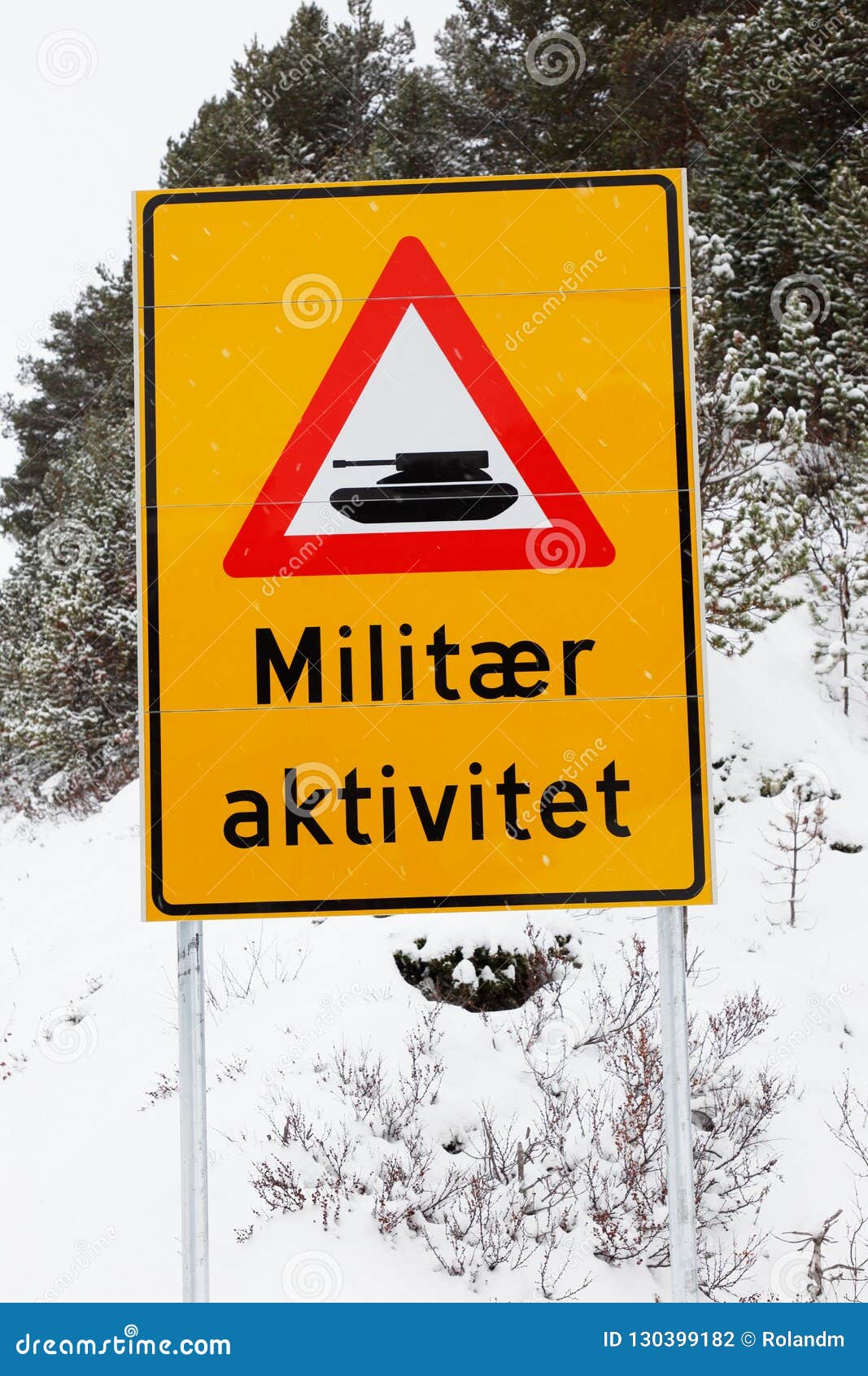 Military Activity Road Sign Stock Photo - Image of norway, safety ...