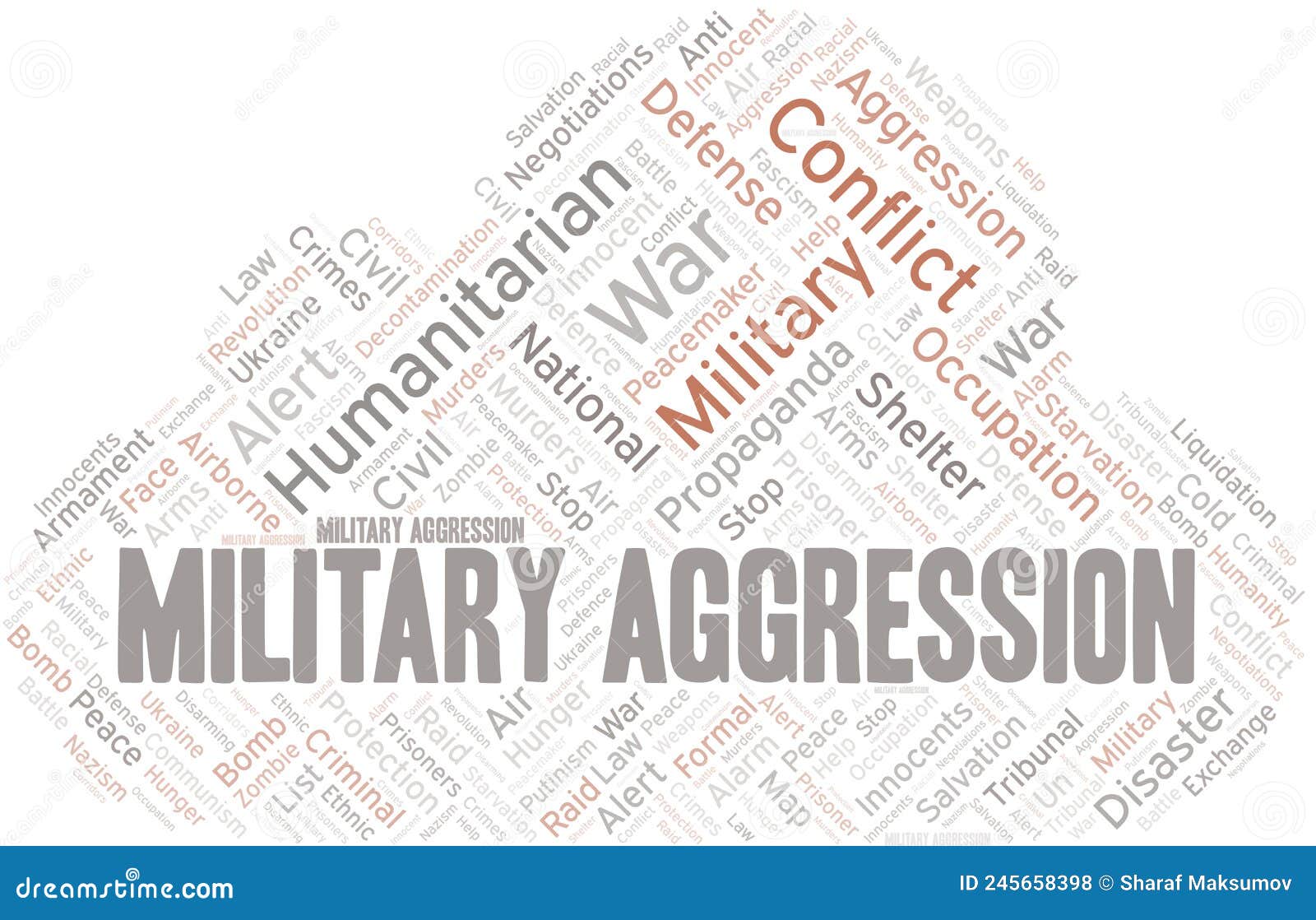 Military Aggression Word Cloud. Vector Made with the Text only. Stock ...