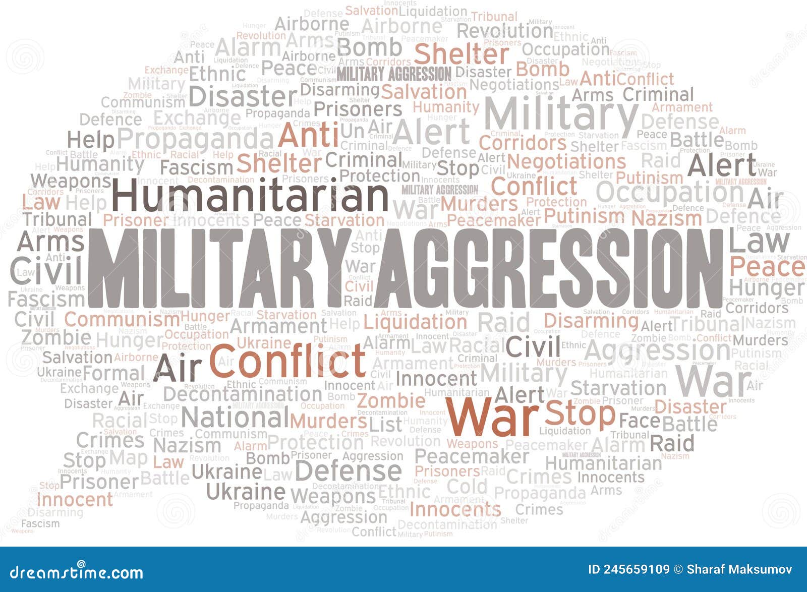 Military Aggression Word Cloud. Vector Made with the Text only. Stock ...