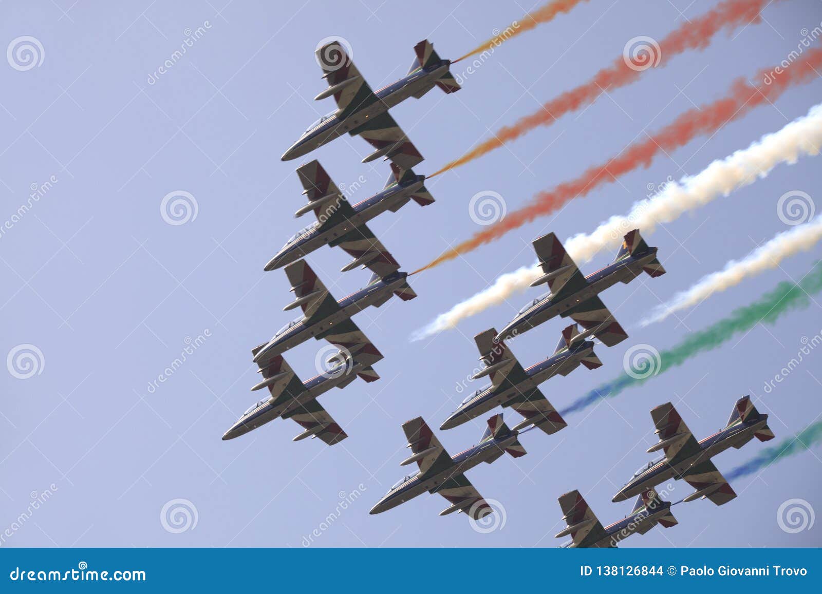 Military Airbase Cameri, the Italian Acrobatic Team `Frecce Tricolori ...
