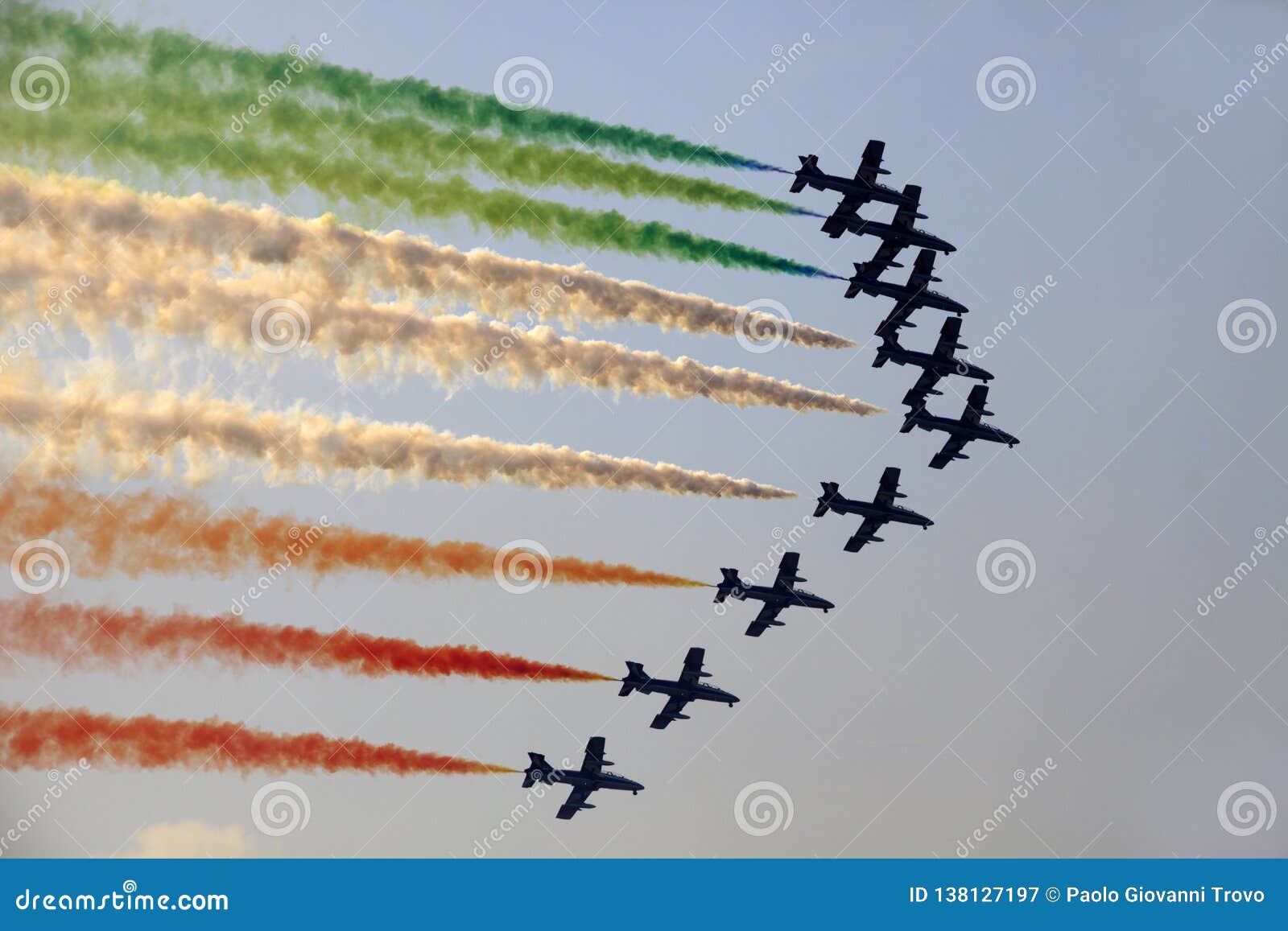Military Airbase Cameri, the Italian Acrobatic Team `Frecce Tricolori ...