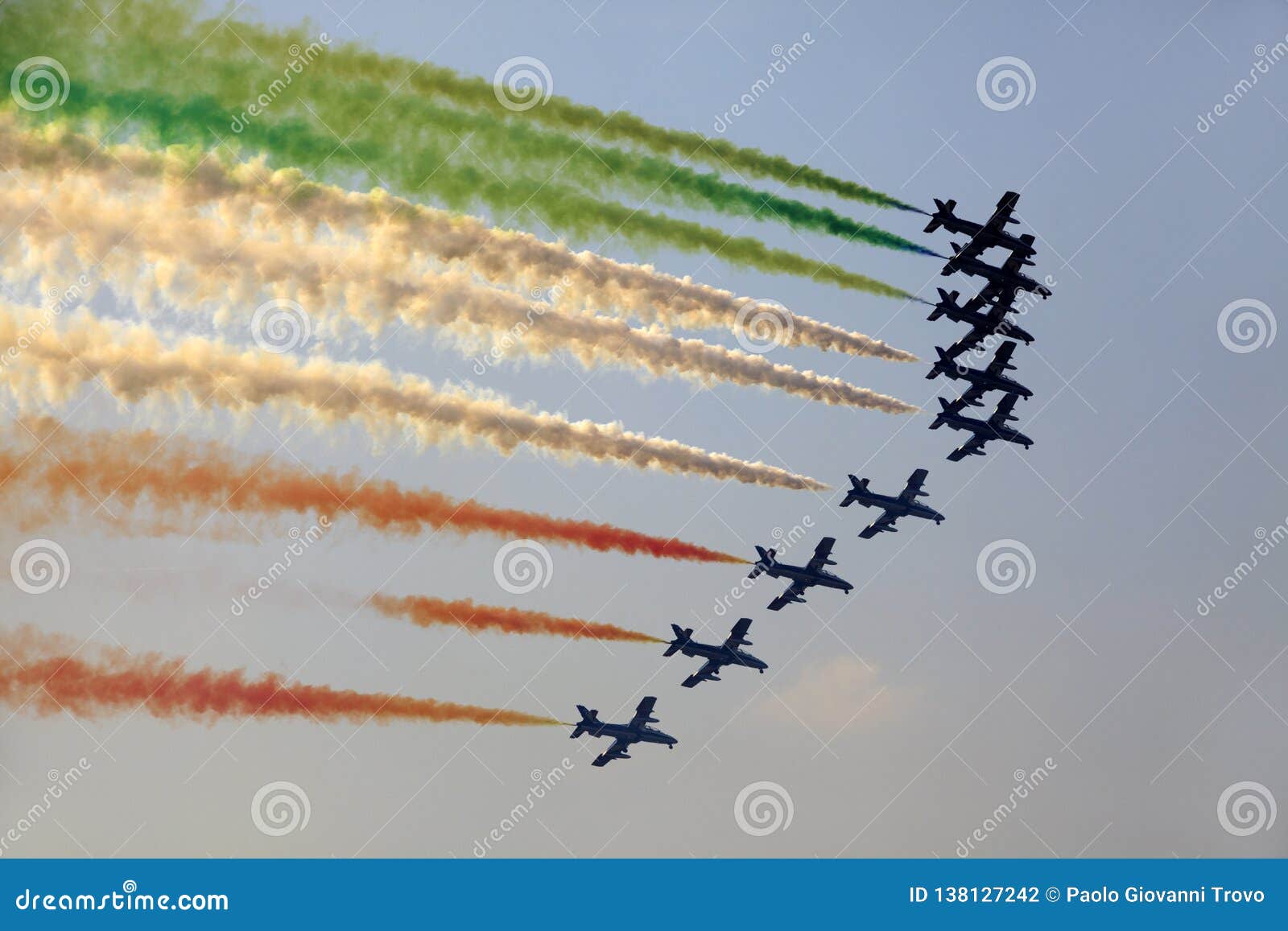 Military Airbase Cameri, the Italian Acrobatic Team `Frecce Tricolori ...