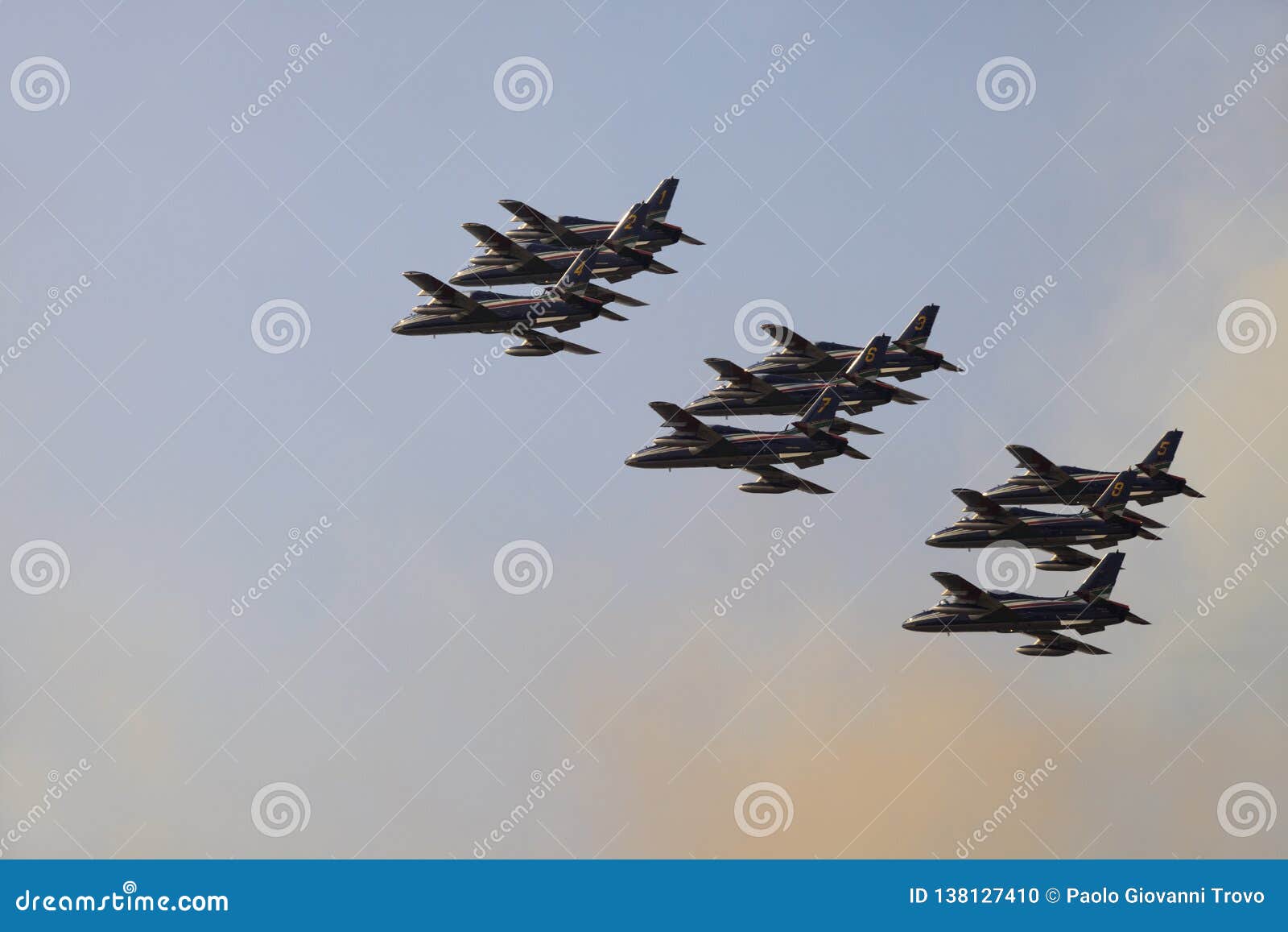 Military Airbase Cameri, the Italian Acrobatic Team `Frecce Tricolori ...