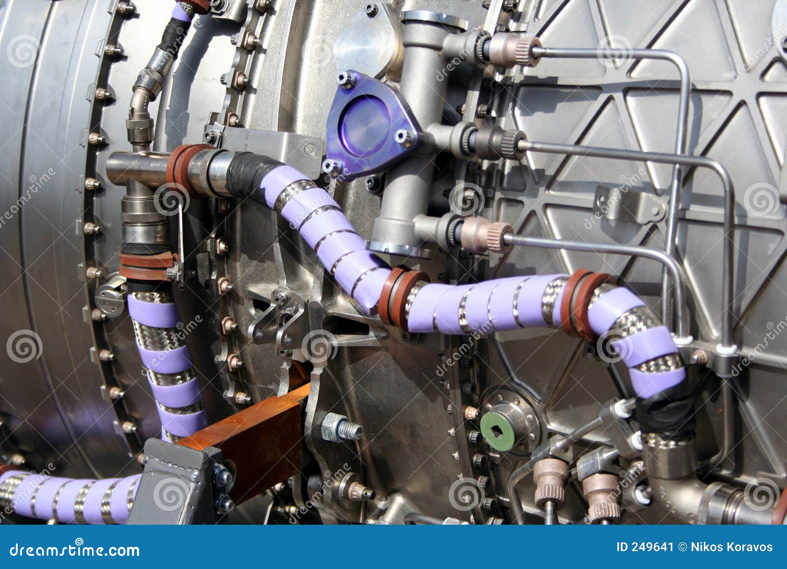 Military Aircraft Engine Detail Stock Image - Image of aircraft, cables ...