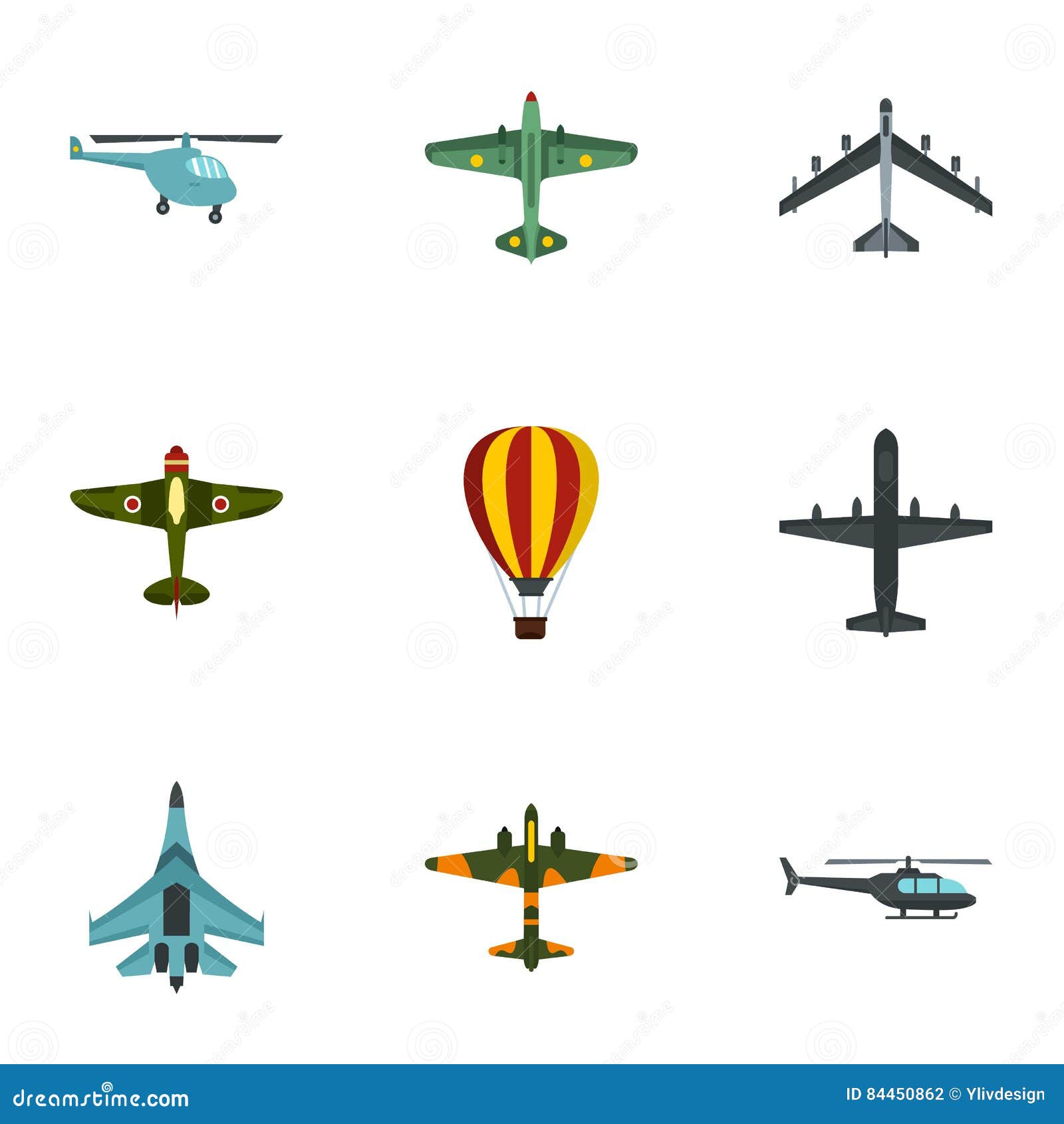 Military Aircraft Icons Set, Flat Style Stock Vector - Illustration of ... Military Aircraft Icons Set, Flat Style Stock Vector - Illustration of ...