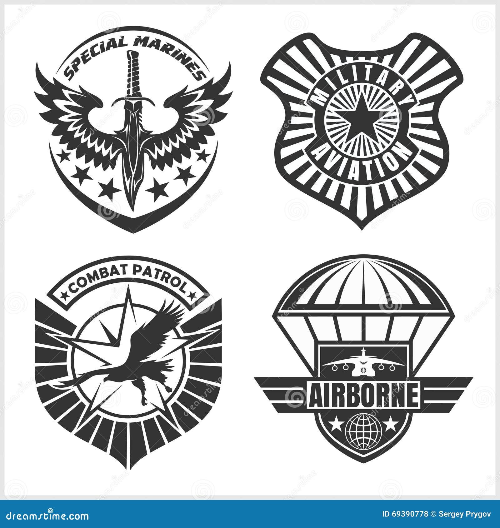 Military Airforce Patch Set - Armed Forces Badges And Labels Logo ...