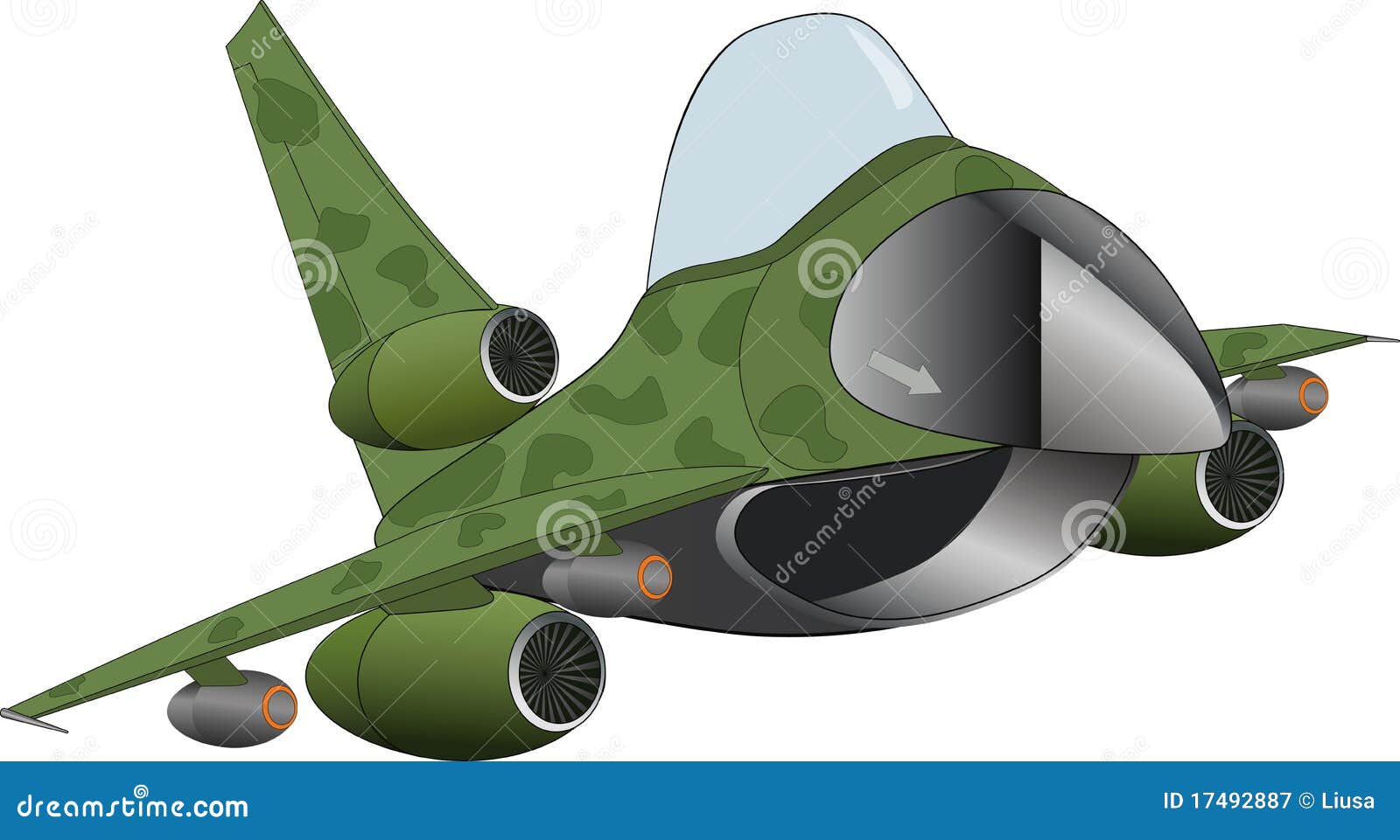 The Military Airplane Cartoon Stock Vector - Illustration of rocket ...