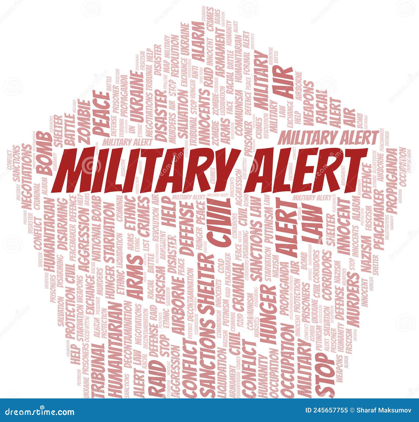 Military Alert Word Cloud. Vector Made with the Text only. Stock Vector ...