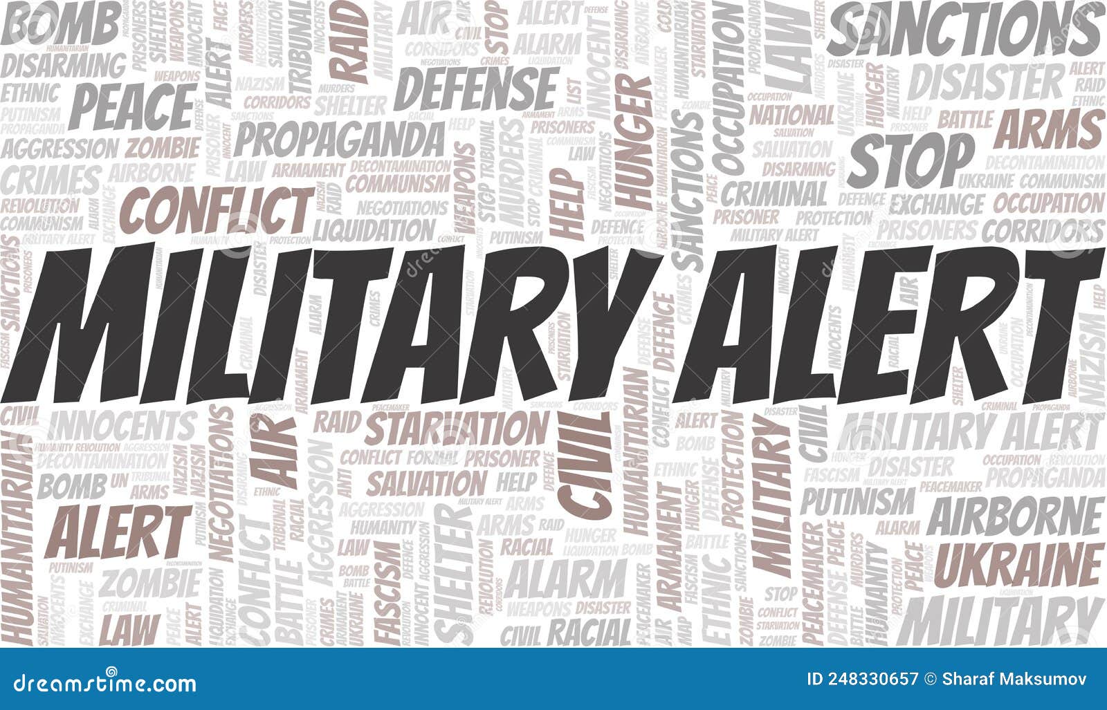 Military Alert Word Cloud. Vector Made with the Text only. Stock Vector ...