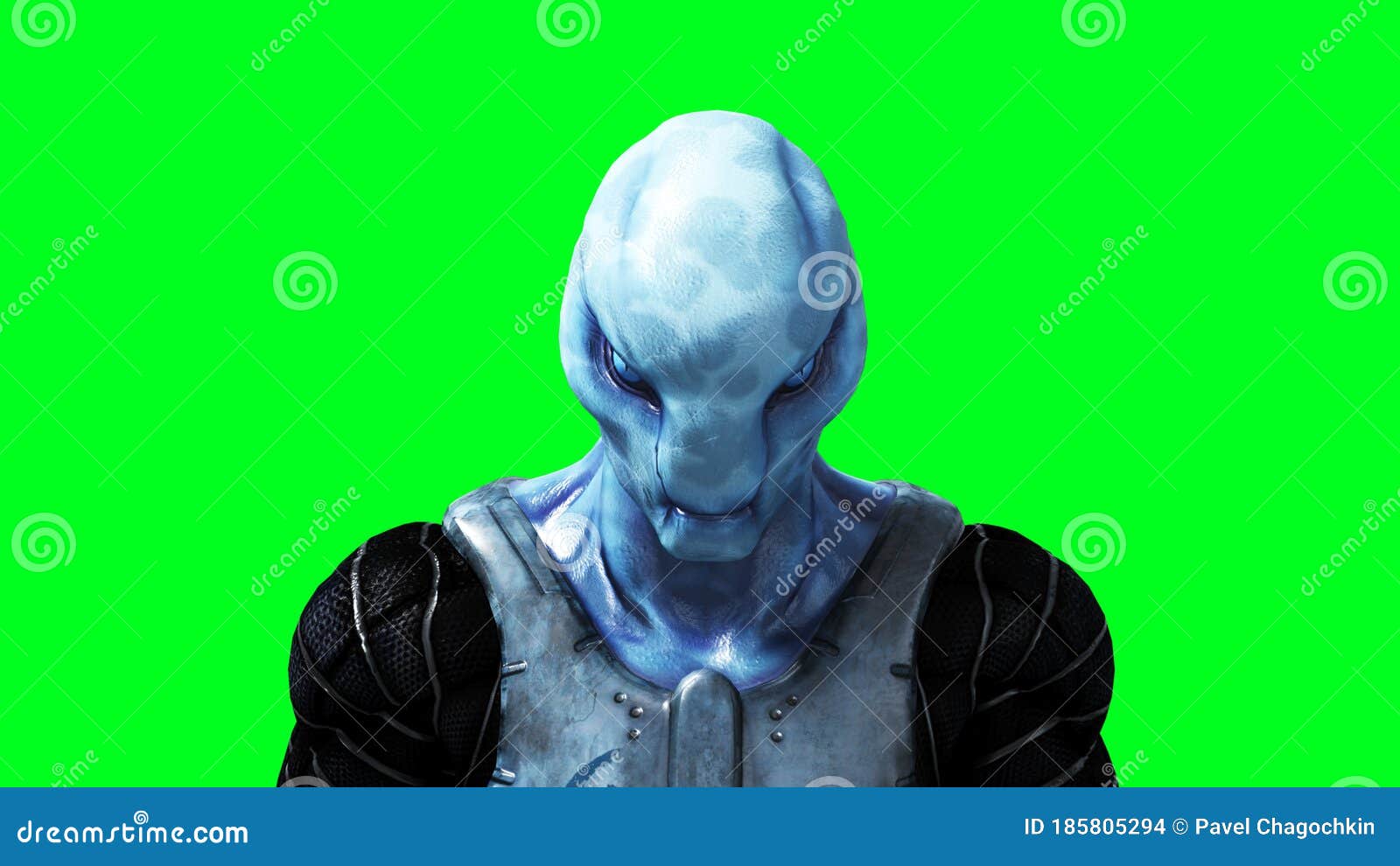 Alien Isolate On Green Screen. UFO Concept. Realistic 3d Rendering ...