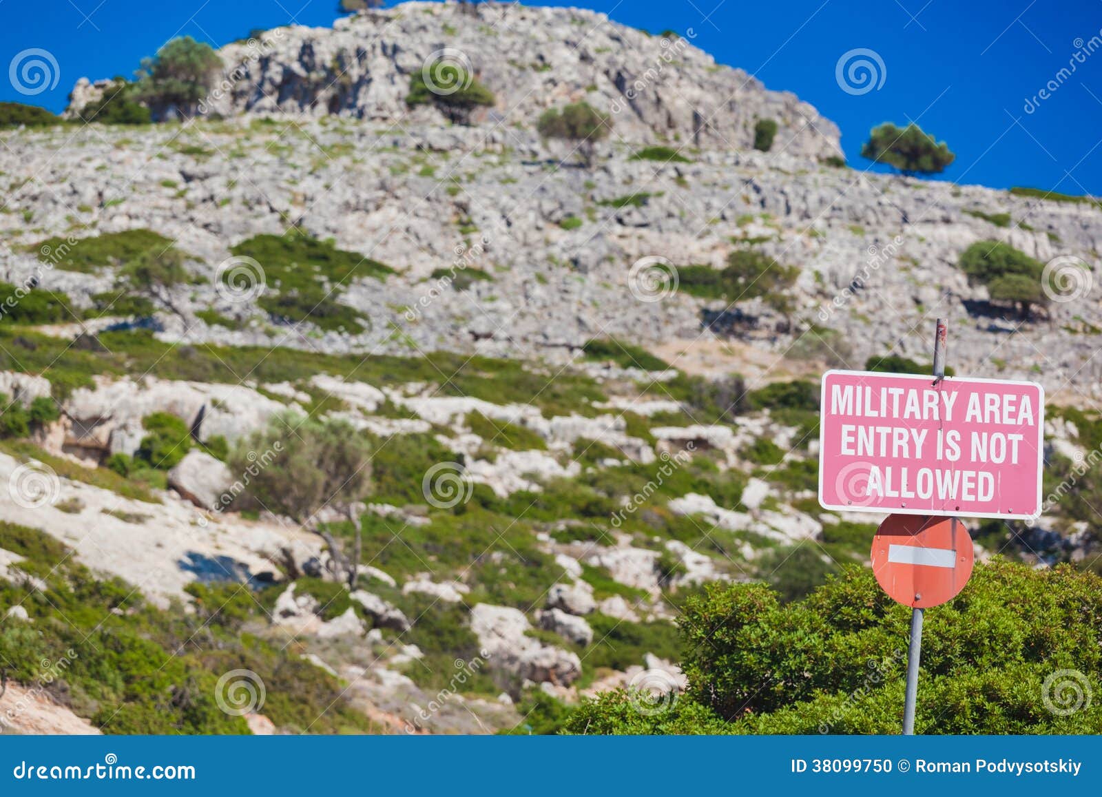 Military Area No Entry Sign Stock Photo - Image of road, forbidden ...