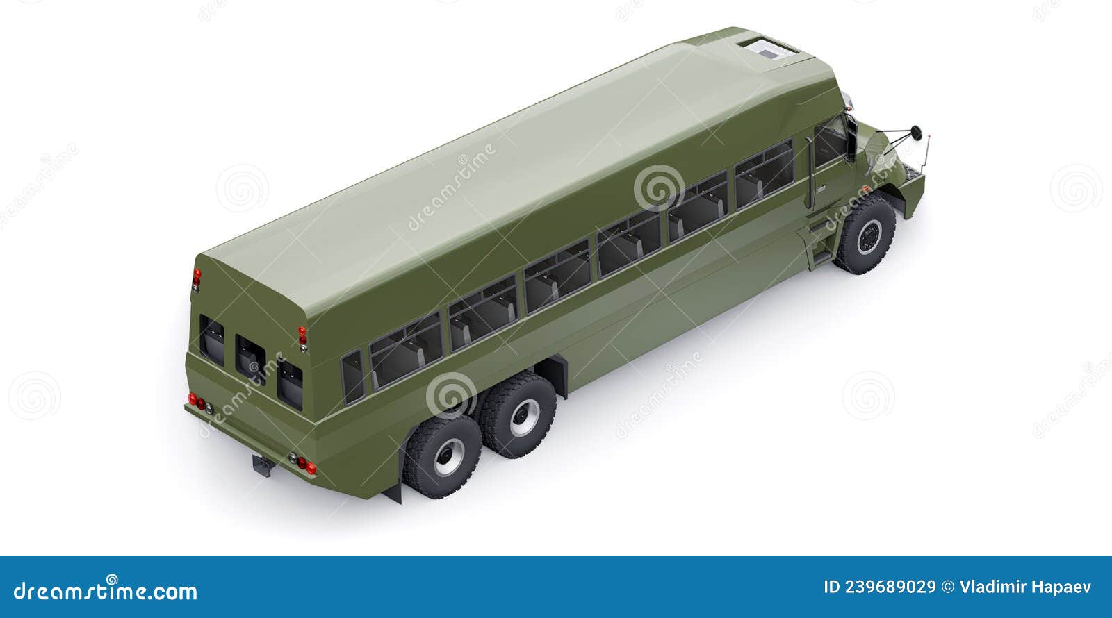 Military Army Bus for Transporting Infantry. 3D Illustration Stock ...