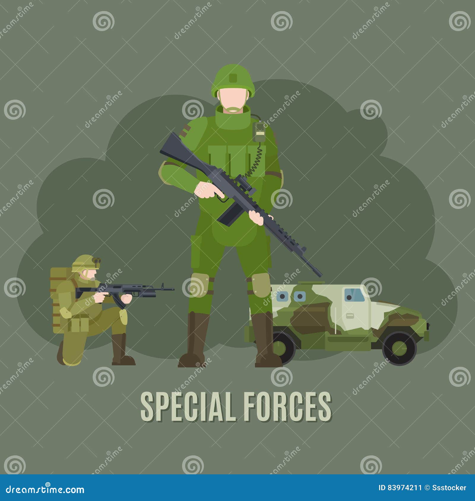 Military and Army Special Forces Stock Vector - Illustration of armed ...