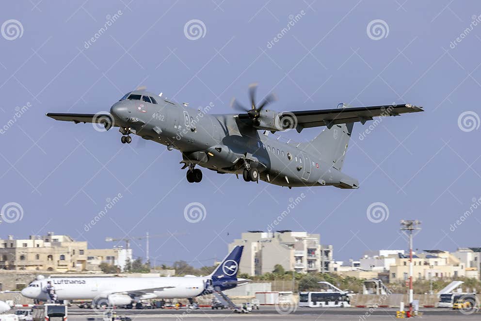 Military ATR taking off editorial image. Image of taxiing - 290558555