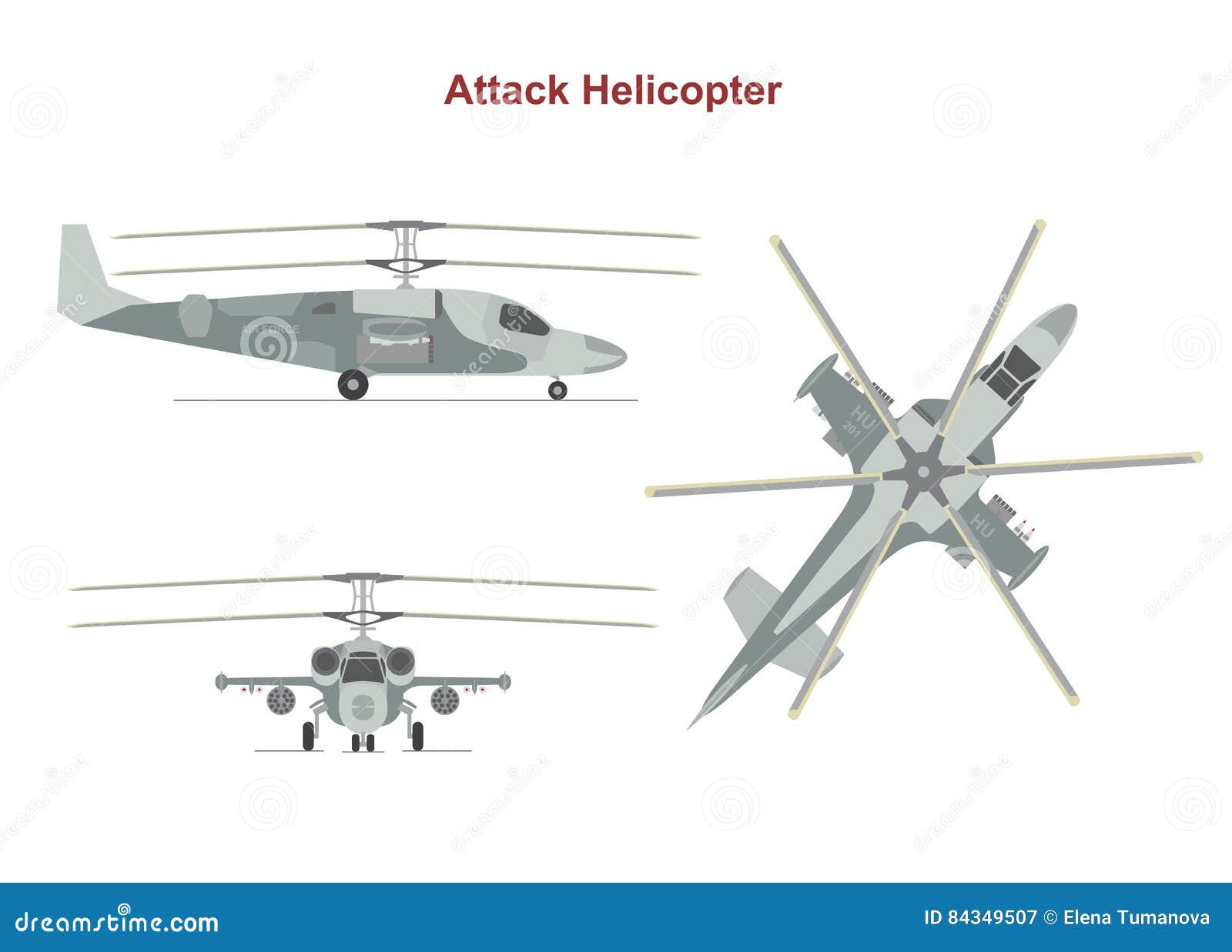 Apache Helicopter Front View