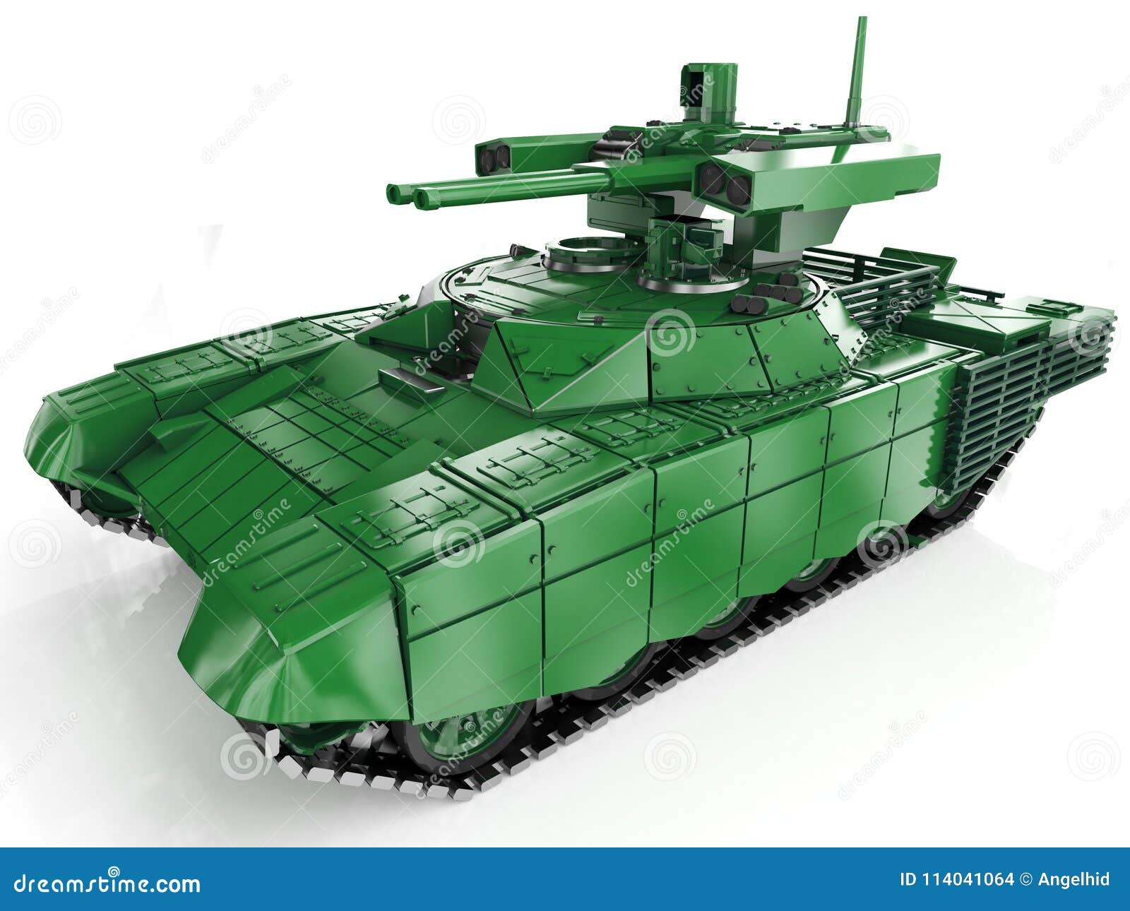 Military Autonomous Antiaircraft Self-propelled System. 3d Render ...