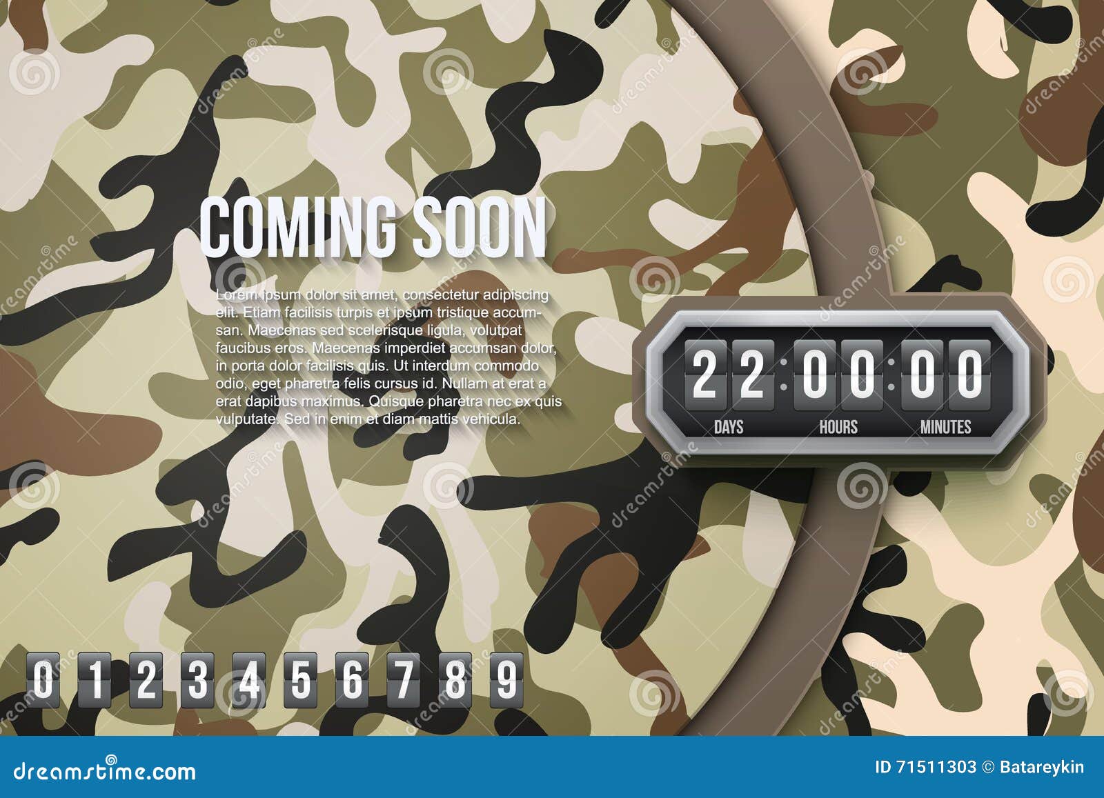 Military Background Coming Soon and Countdown Timer. Stock Vector - Illustration of countdown ...