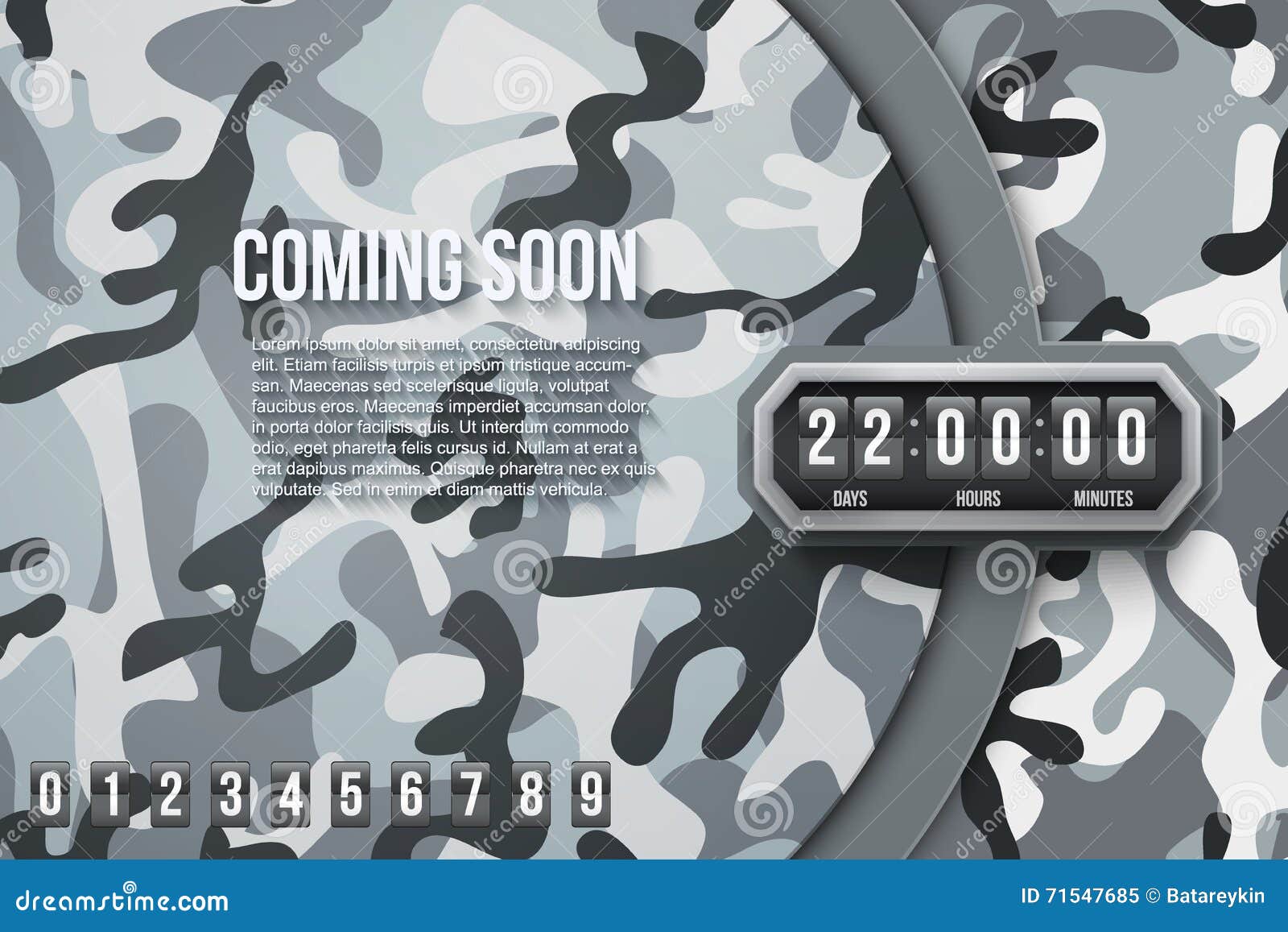 Military Background Coming Soon and Countdown Timer. Stock Vector ...