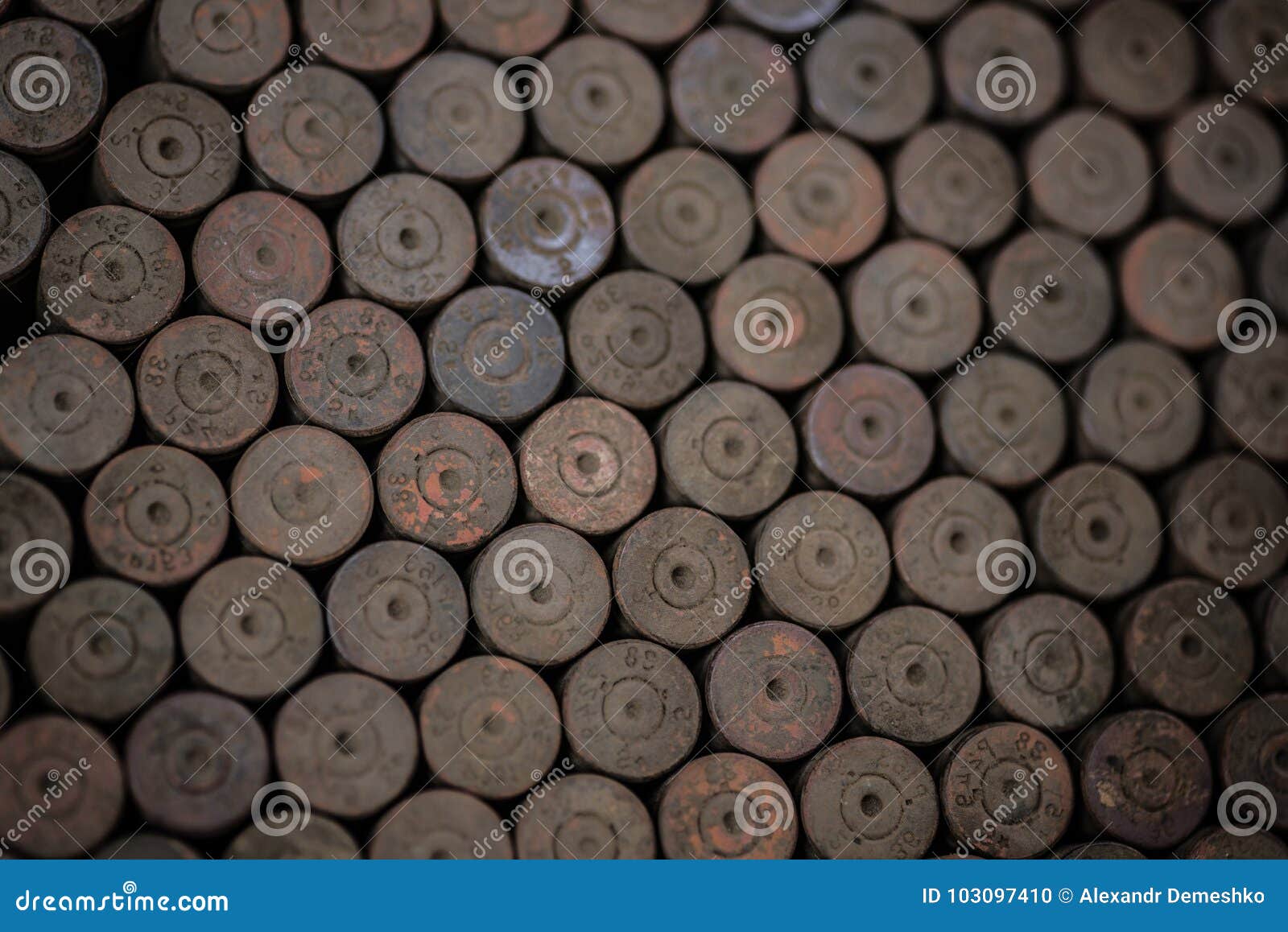 Old Used Rusty German Shells from Second World War. Stock Photo - Image ...