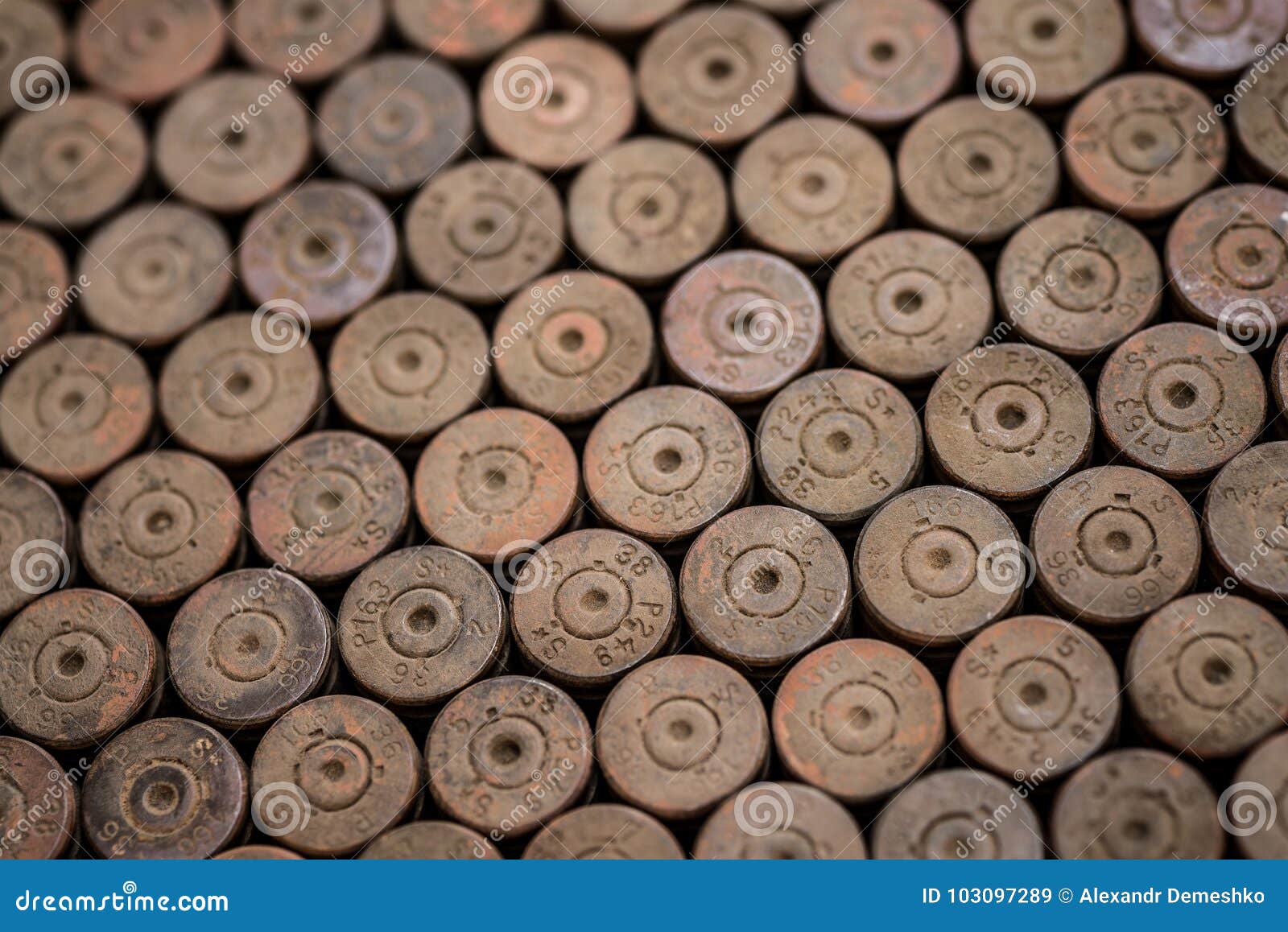 Rusty German Shells Background. Stock Image - Image of copper ...