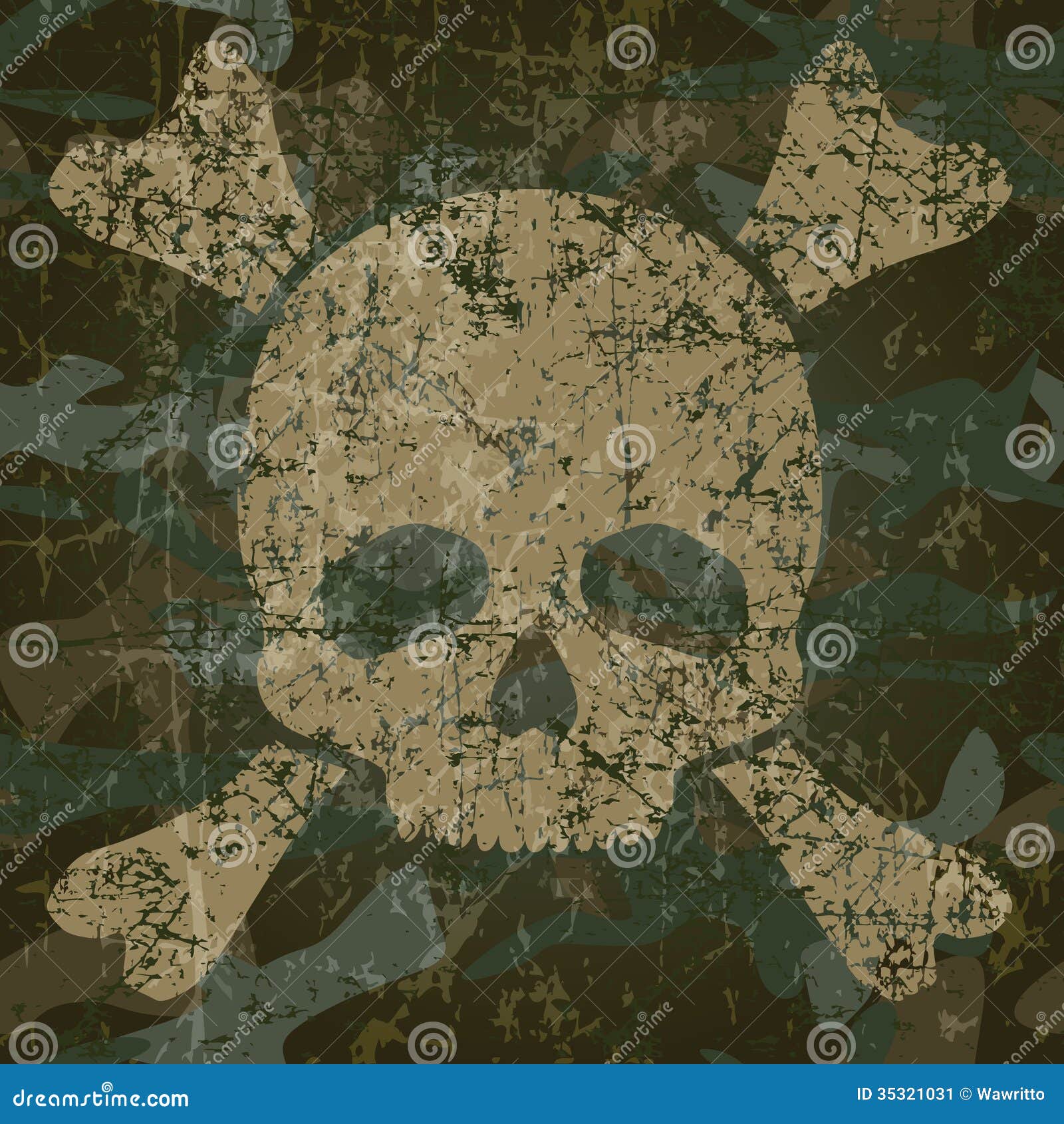 Military Background With Skull And Crossbones Cartoon Vector ...