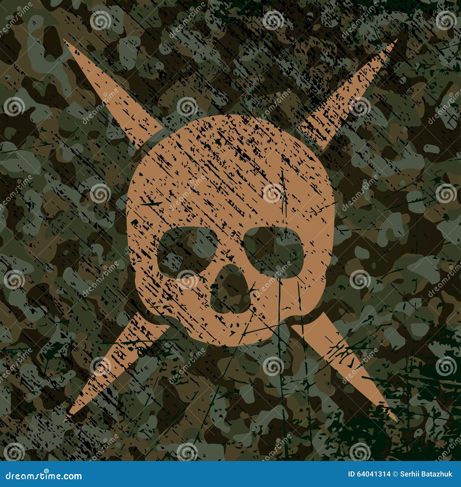 Military Background With Skull And Crossbones Cartoon Vector ...