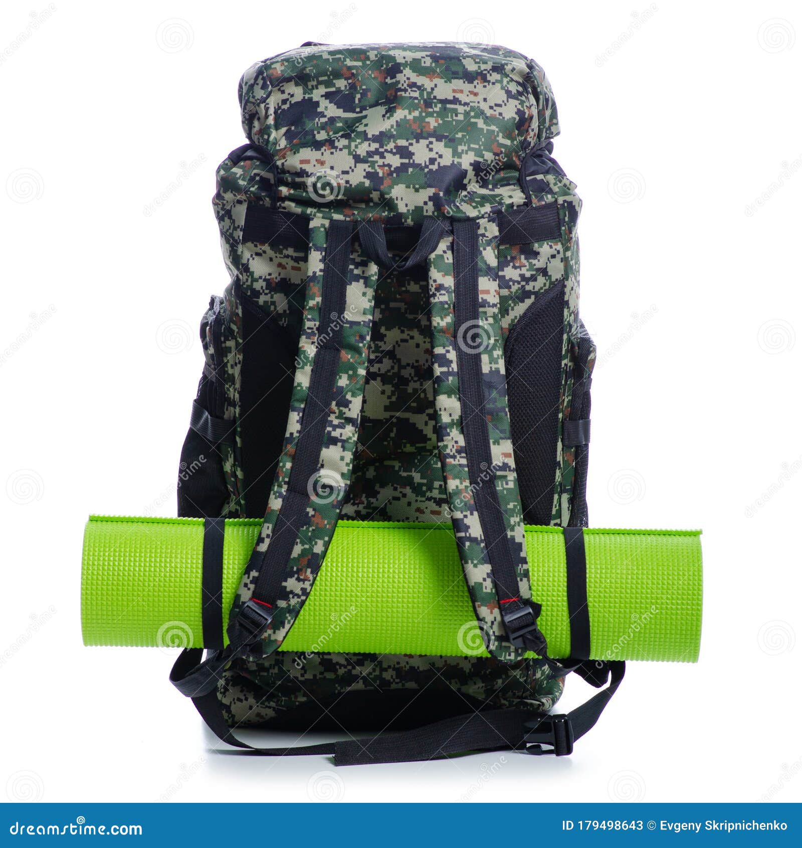 Military backpack hiking stock image. Image of camo - 179498643