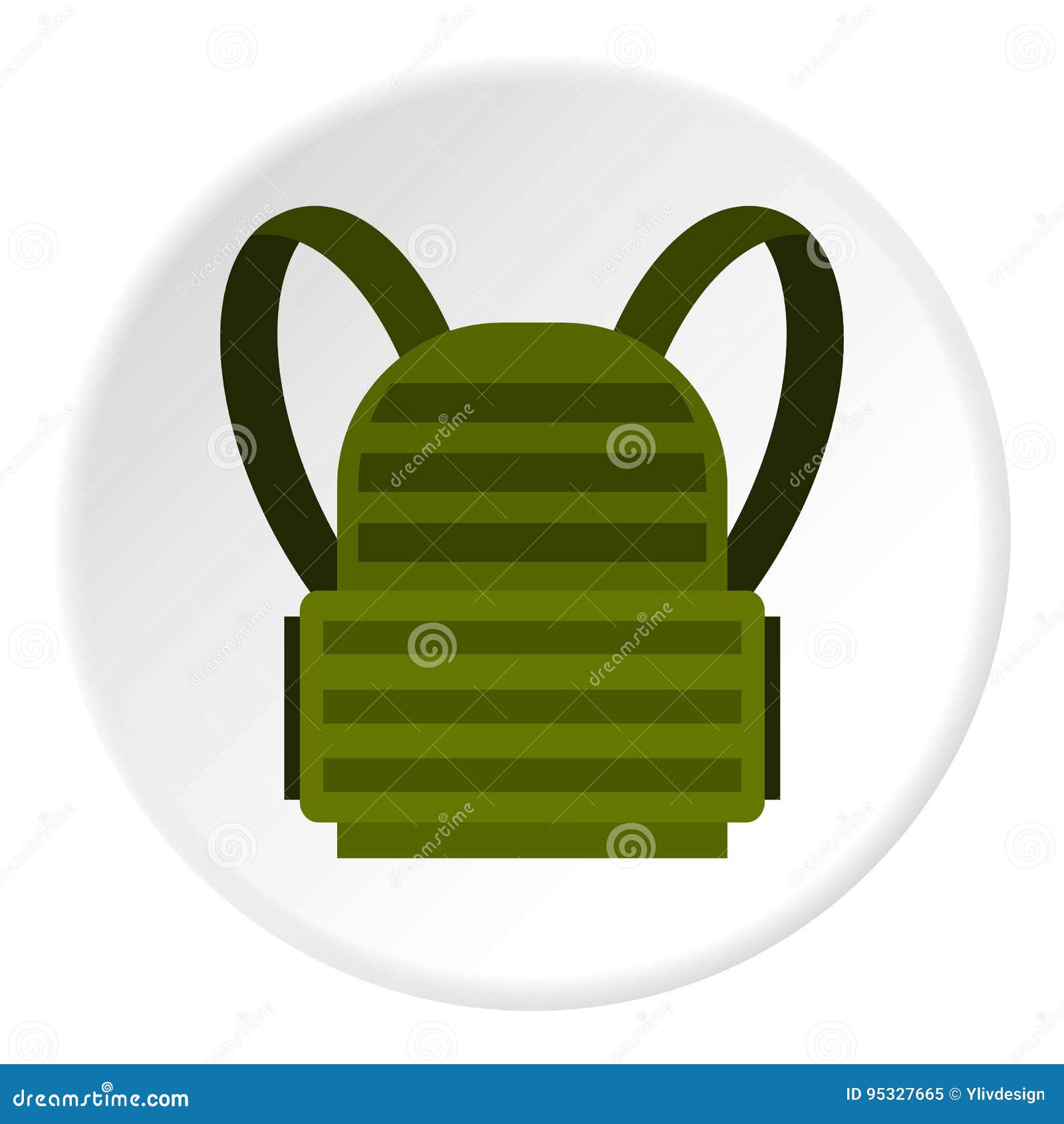 Military Backpack Icon Circle Stock Vector - Illustration of rucksack ...