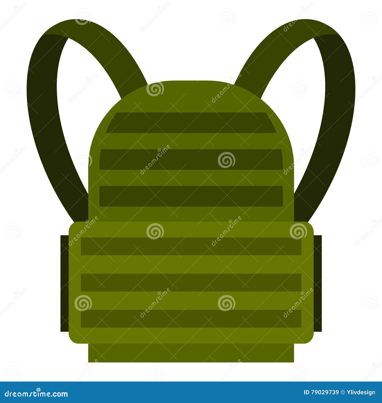 Military Backpack Icon, Flat Style Stock Vector - Illustration of ...