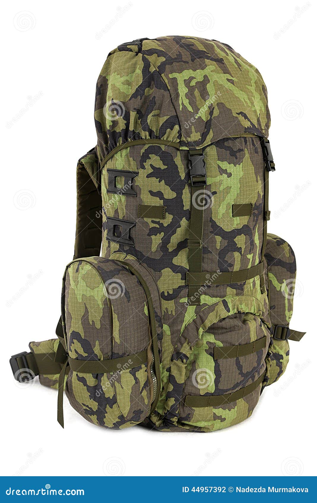Military Backpack Isolated on White. Stock Photo - Image of army ...