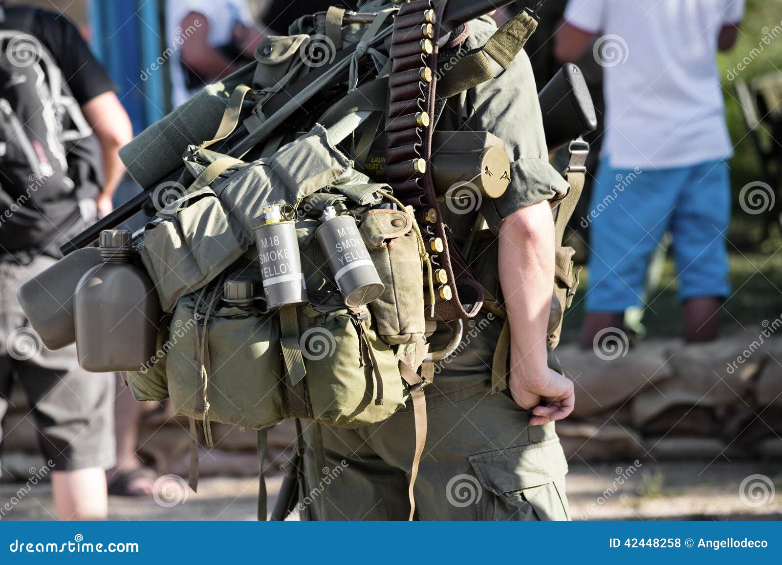 Military with a backpack stock photo. Image of camouflage - 42448258
