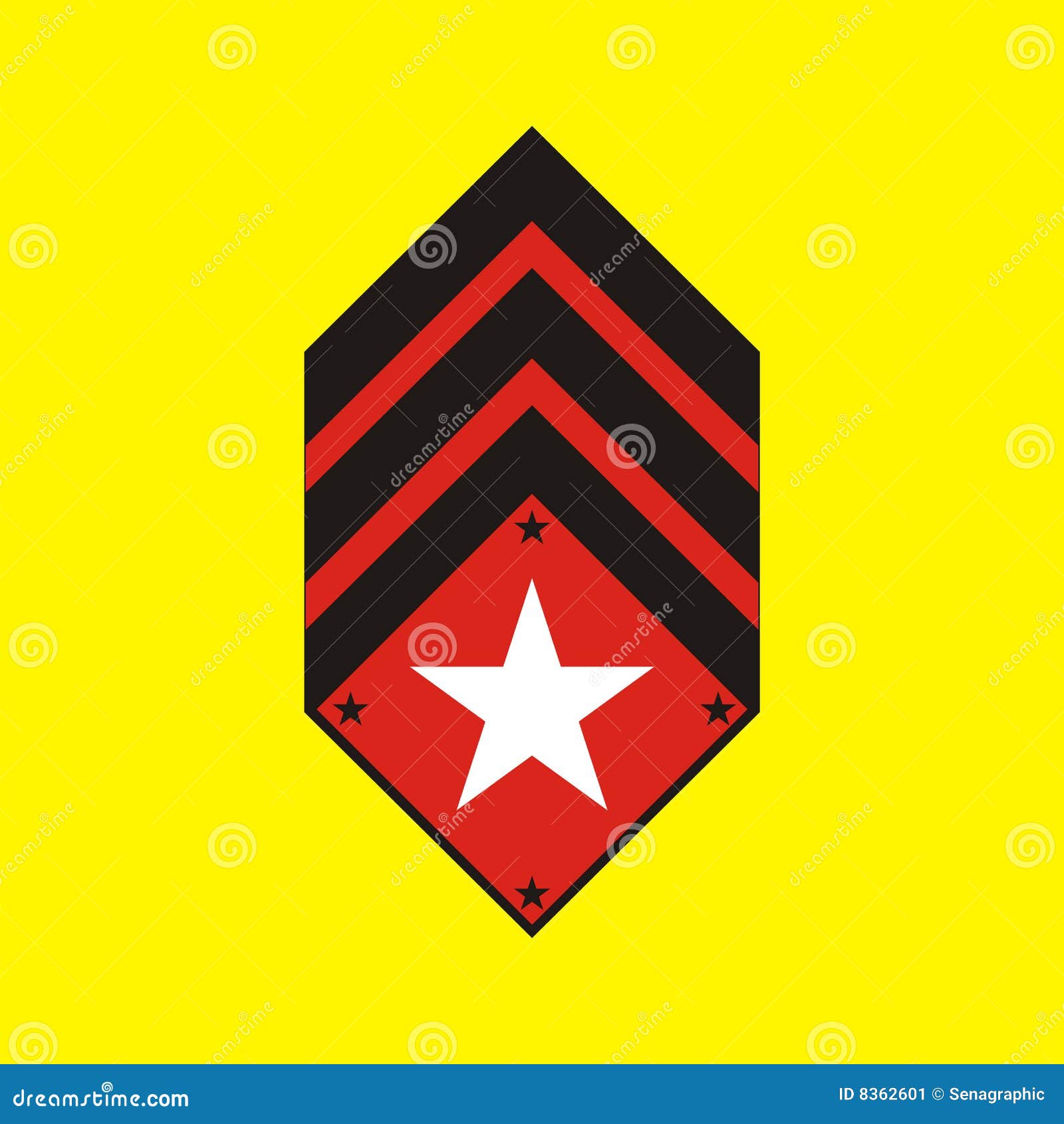 Military Badge Insignia Green Symbol. Army Rank Icon. Chevron Yellow ...