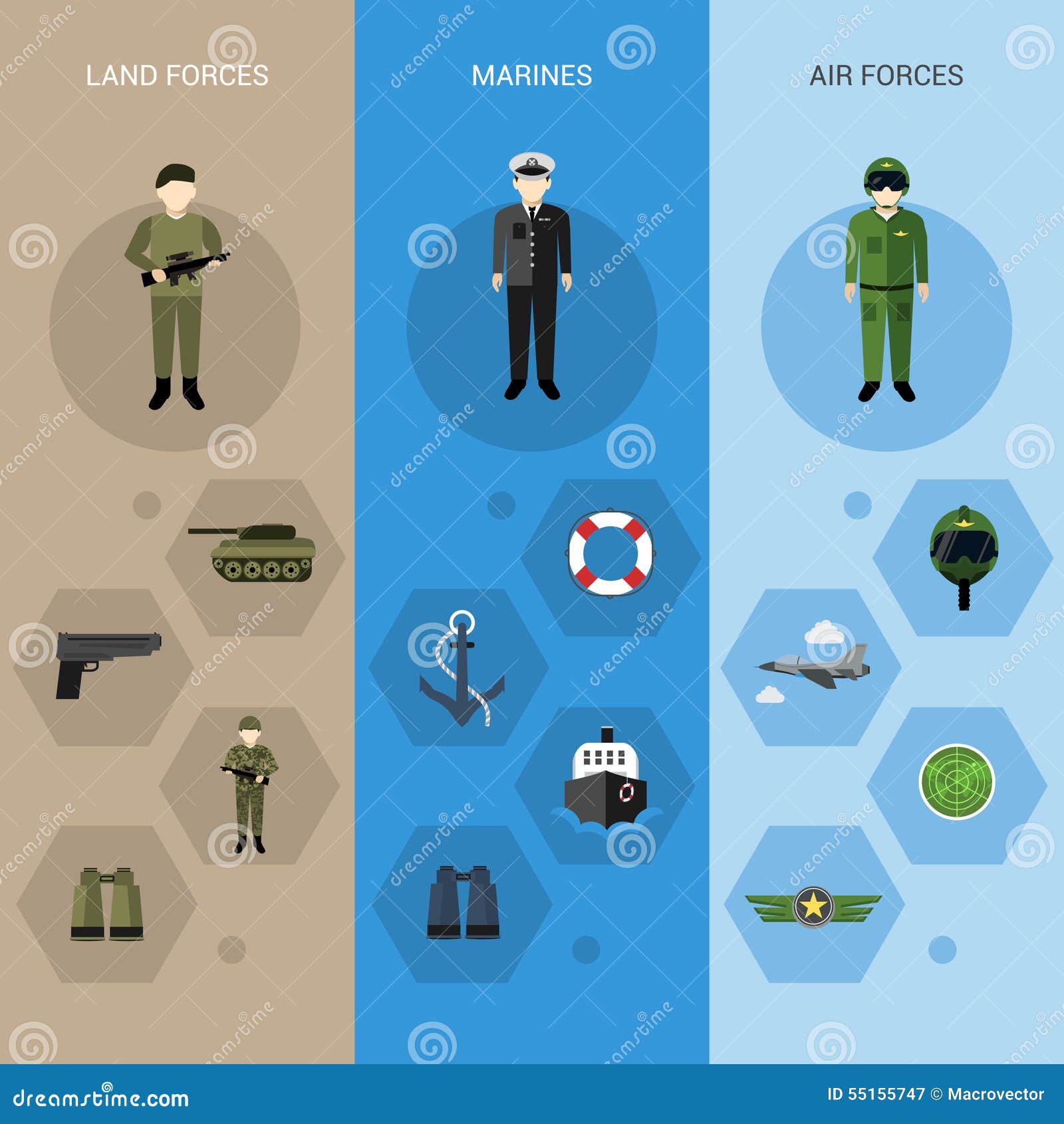 Military Banners Or Army Backgrounds Set Vector | CartoonDealer.com ...
