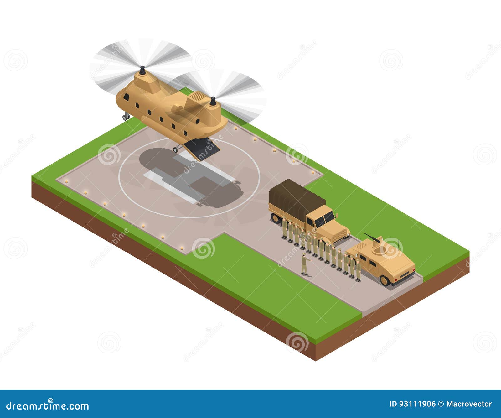 Military Base Isometric Composition Stock Vector - Illustration of ...