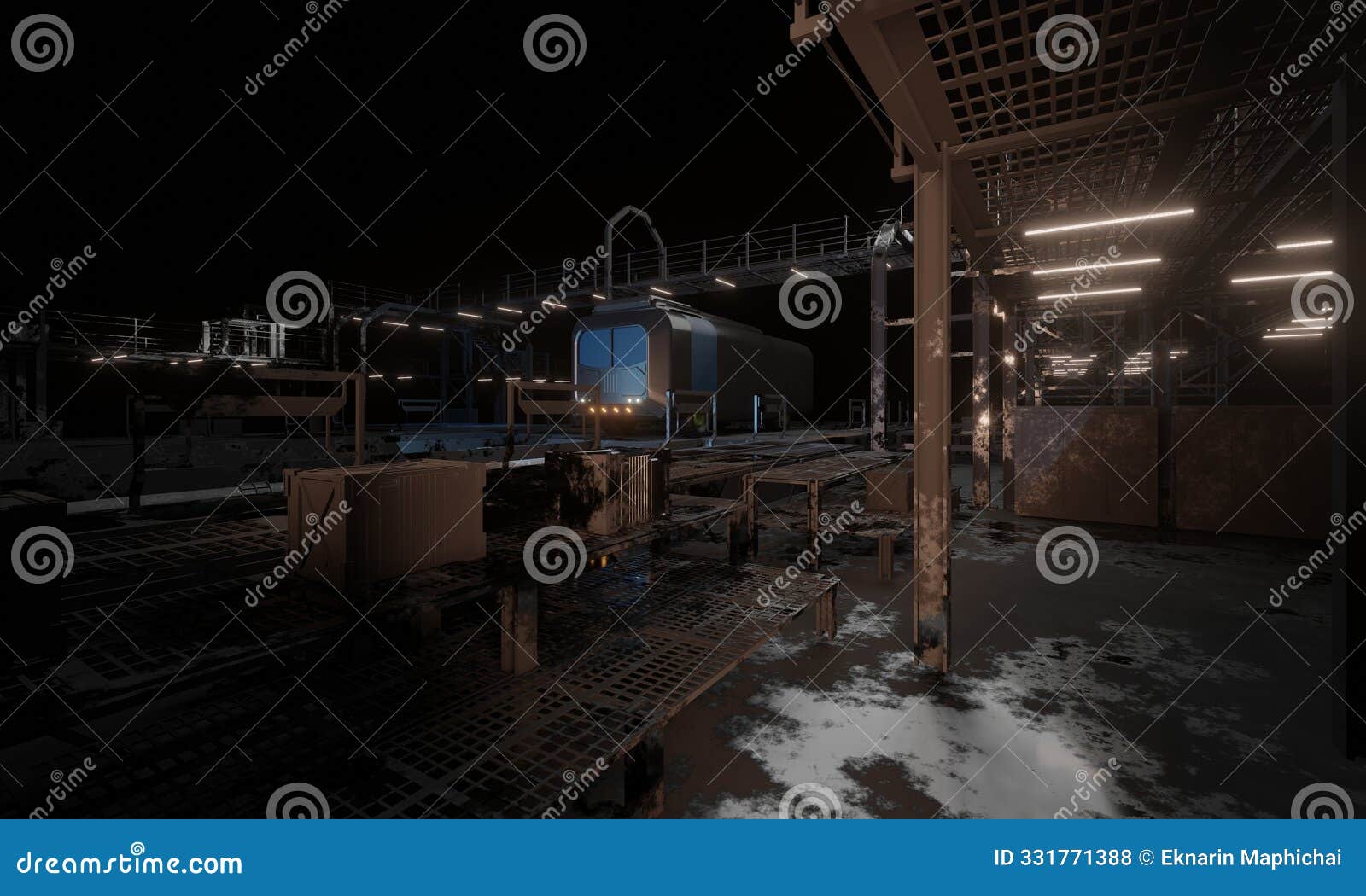 Military Base of Operations 3d Render Stock Illustration - Illustration ...