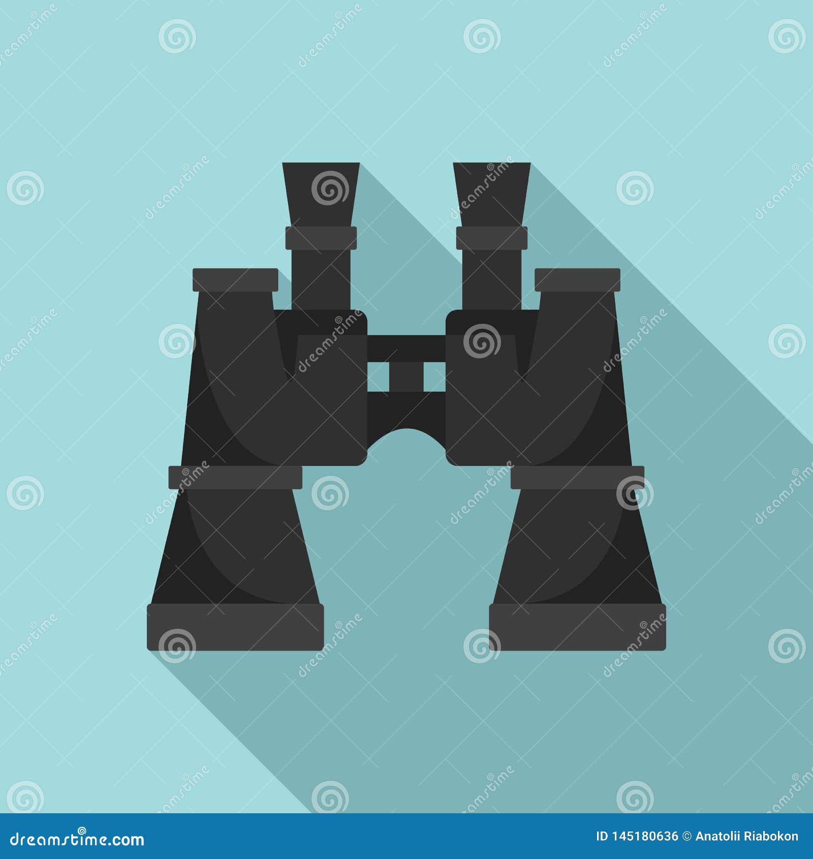 Military Binocular Icon, Flat Style Stock Vector - Illustration of ...