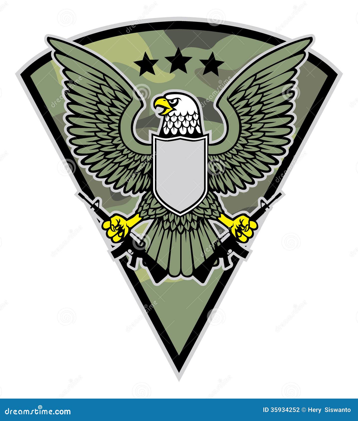 Military Bird Mascot Grab A Pair Of Rifle Vector Illustration ...